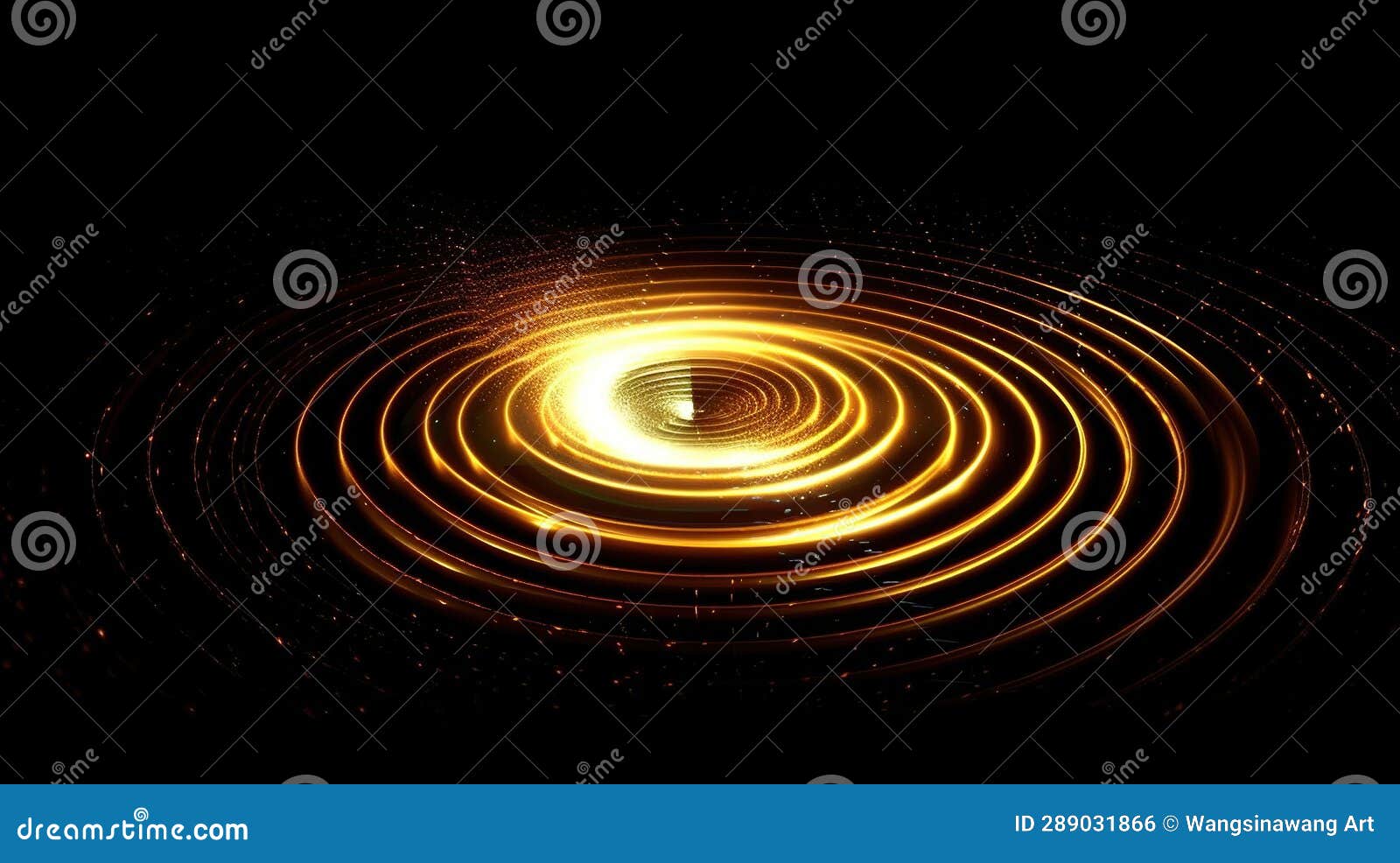Circle Line Pattern Spin Gold Light Generative AI Stock Illustration ...