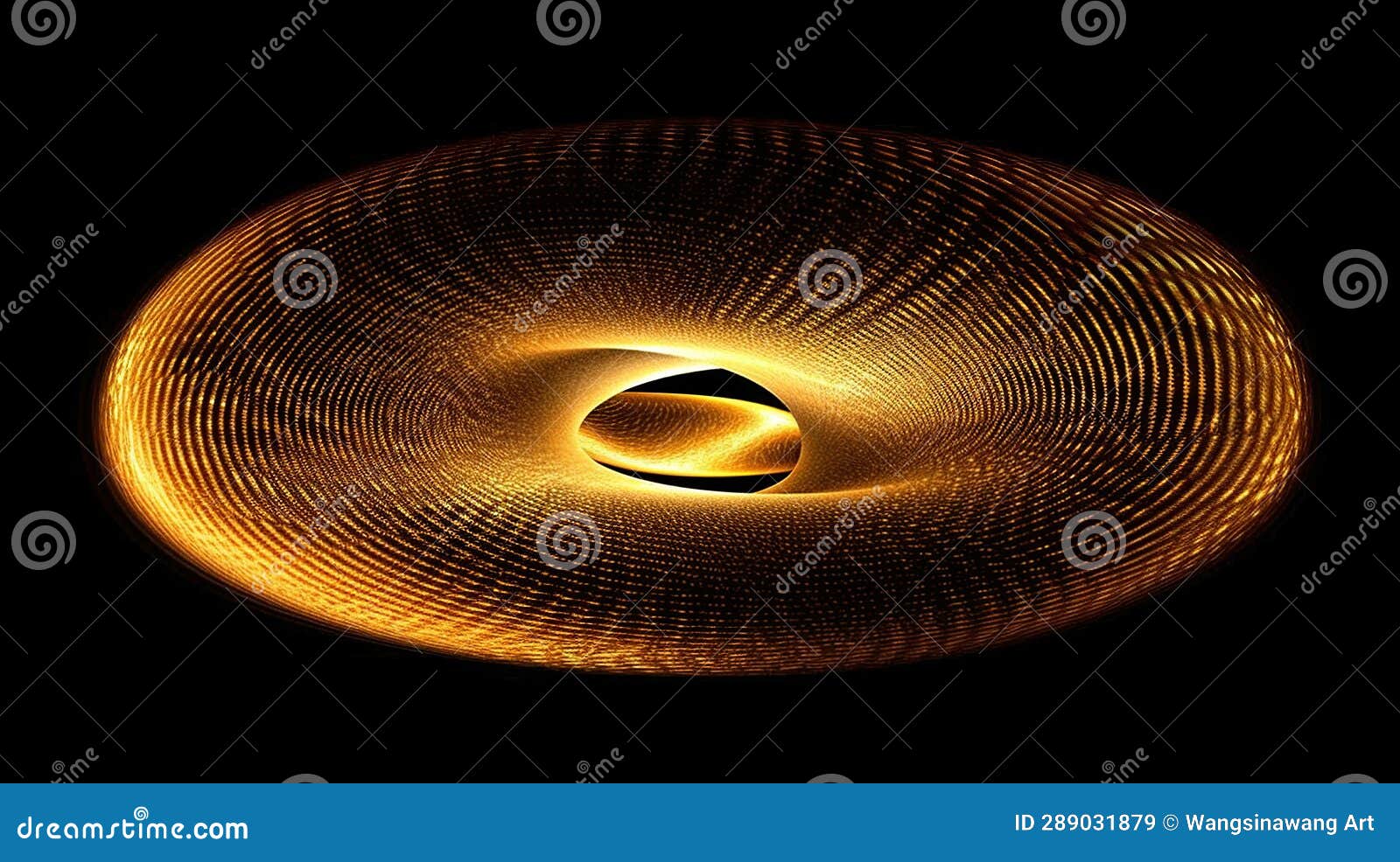 Circle Line Pattern Spin Gold Light Generative AI Stock Illustration ...