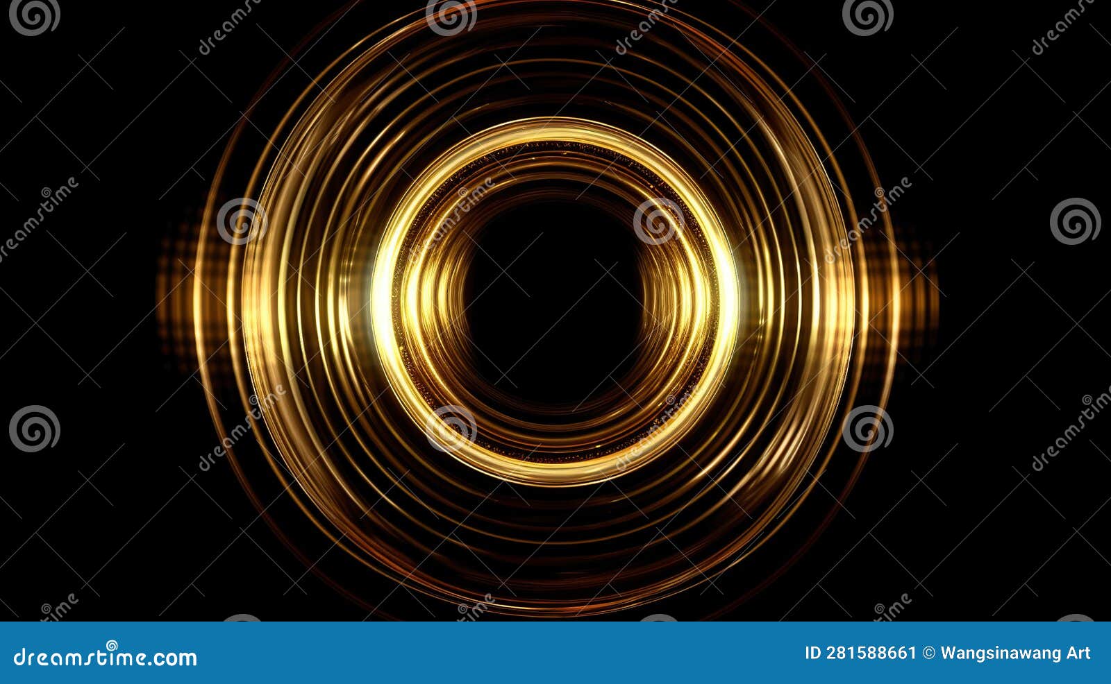 Circle Line Pattern Spin Gold Light Generative AI Stock Image - Image ...