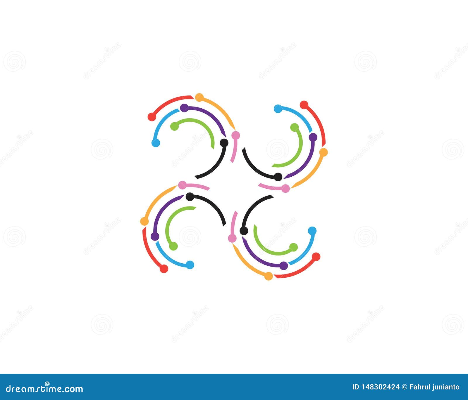 Circle Line Round Technology Logo Vector Stock Vector - Illustration of ...