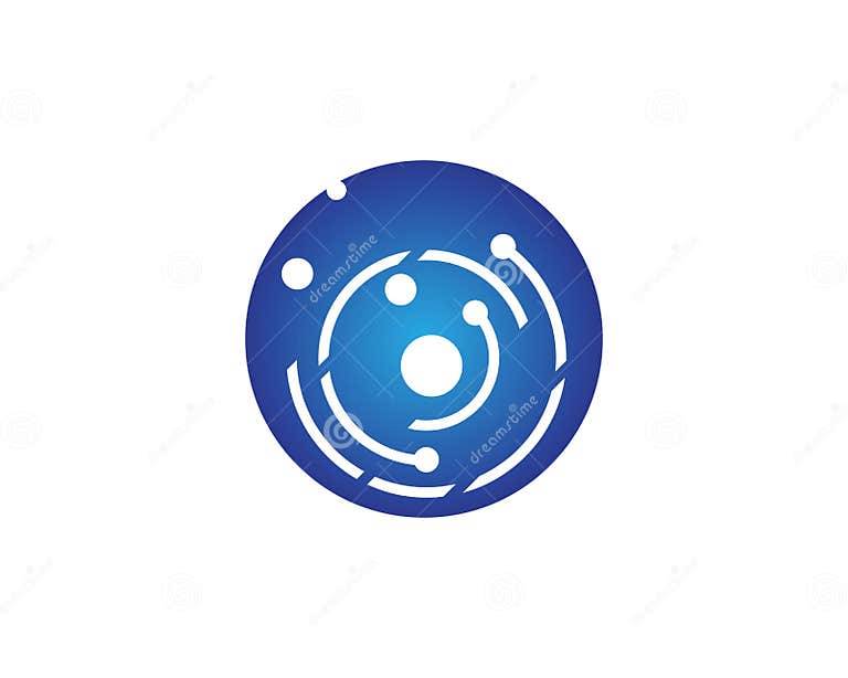 Circle Line Round Technology Logo Vector Stock Vector - Illustration of ...