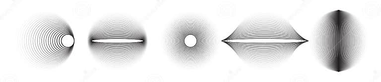 Circle Line Transition or Distorted Wave Abstract Pattern, Vector ...