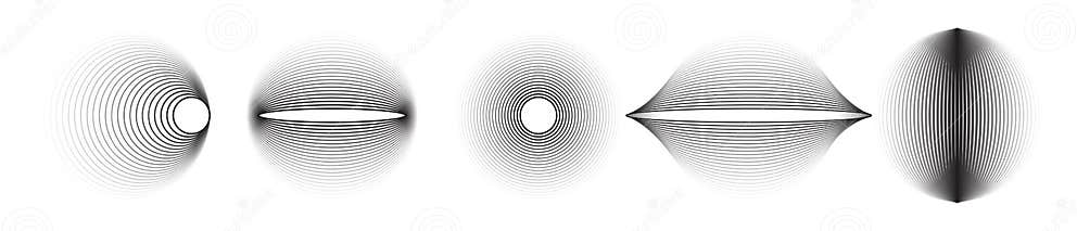 Circle Line Transition or Distorted Wave Abstract Pattern, Vector ...