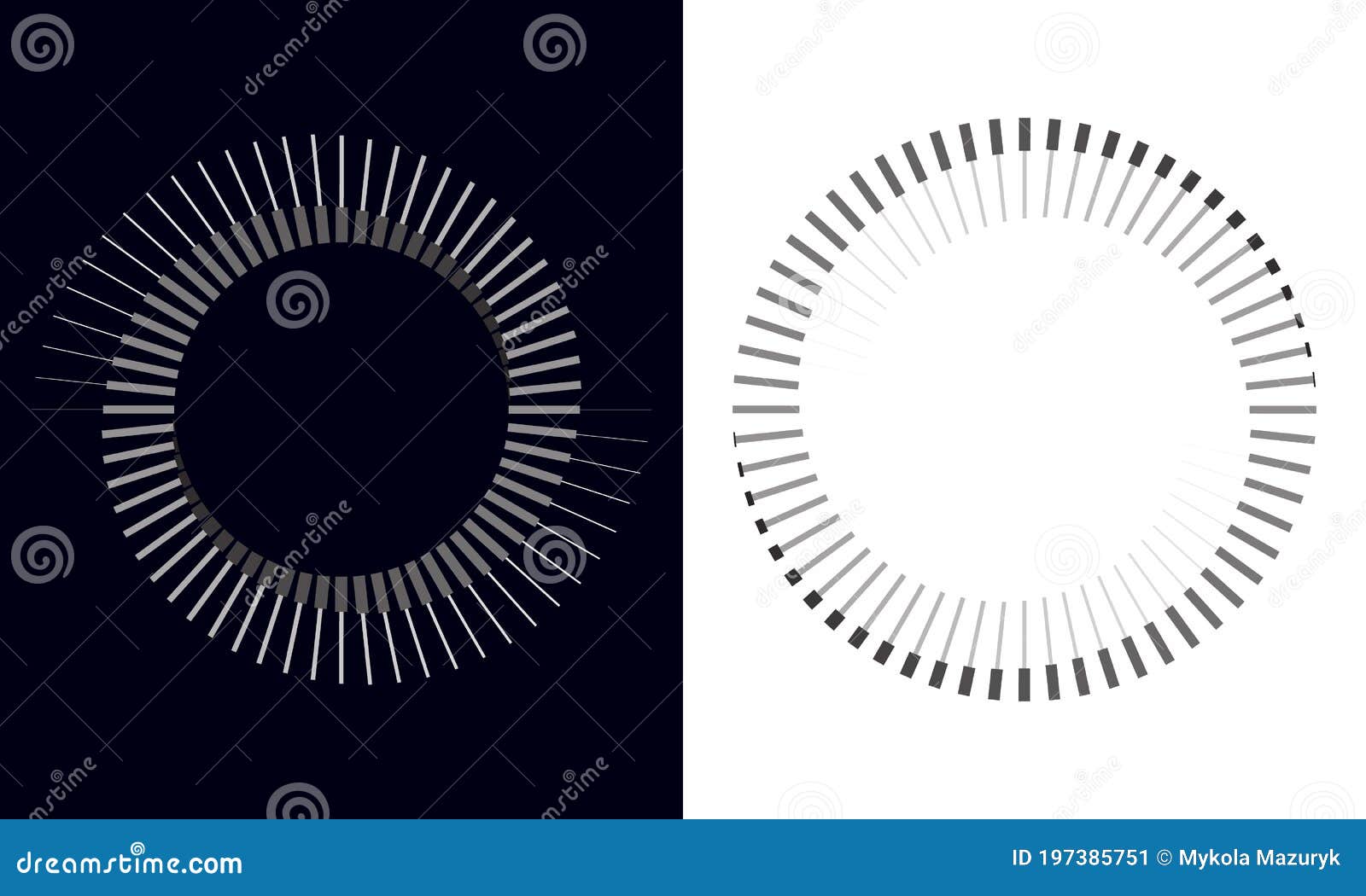 A Circle of Lines As an Endless Shape. Yin and Yang Symbol Effect Stock ...