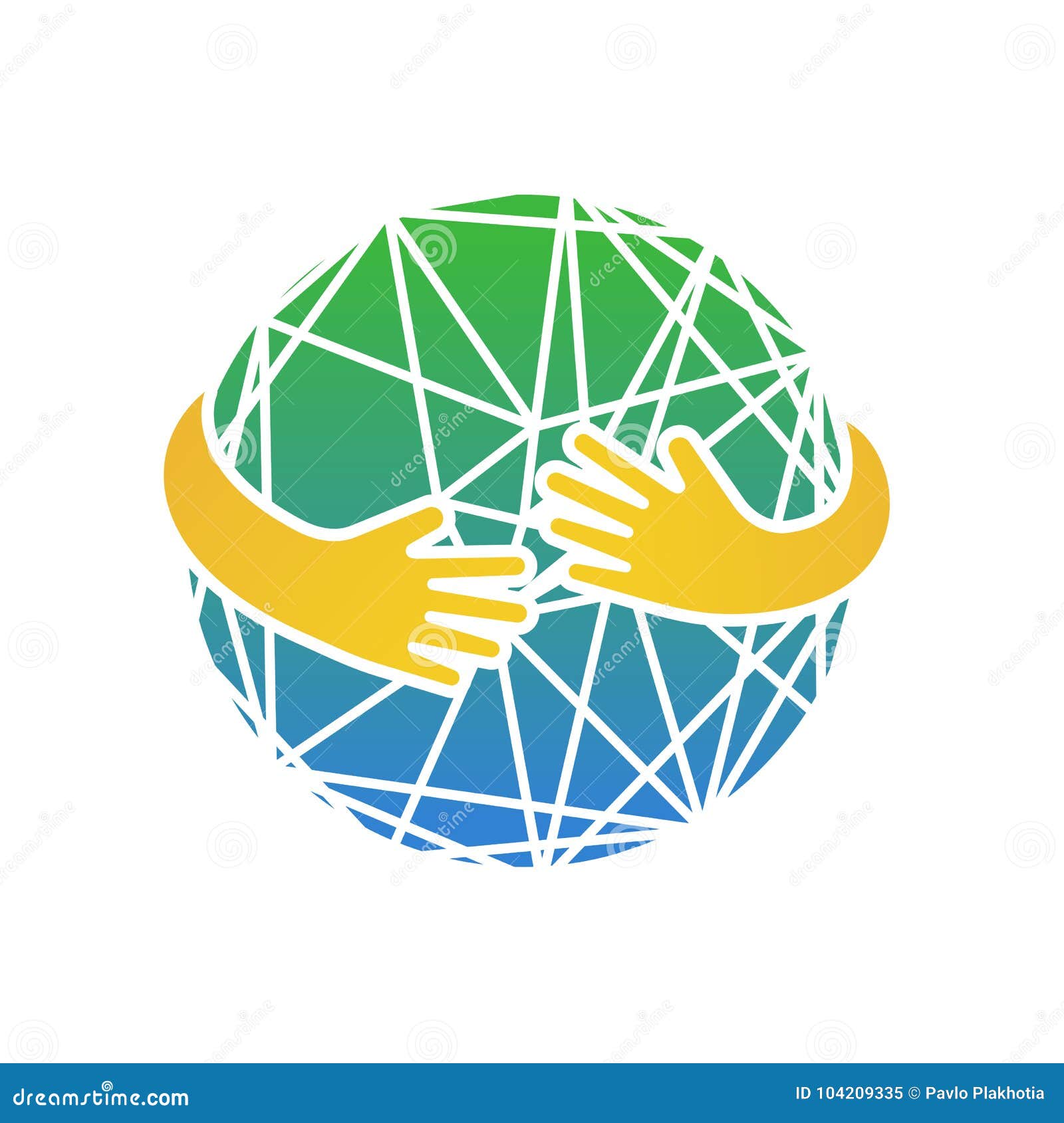 Abstract Earth in Hands. Circle Hug Vector Illustration Stock Vector ...