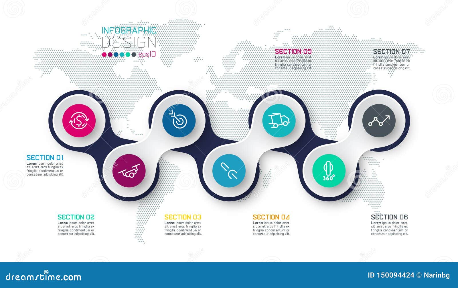 Circle Linked Spiral Shape Logo Vector Illustration | CartoonDealer.com ...