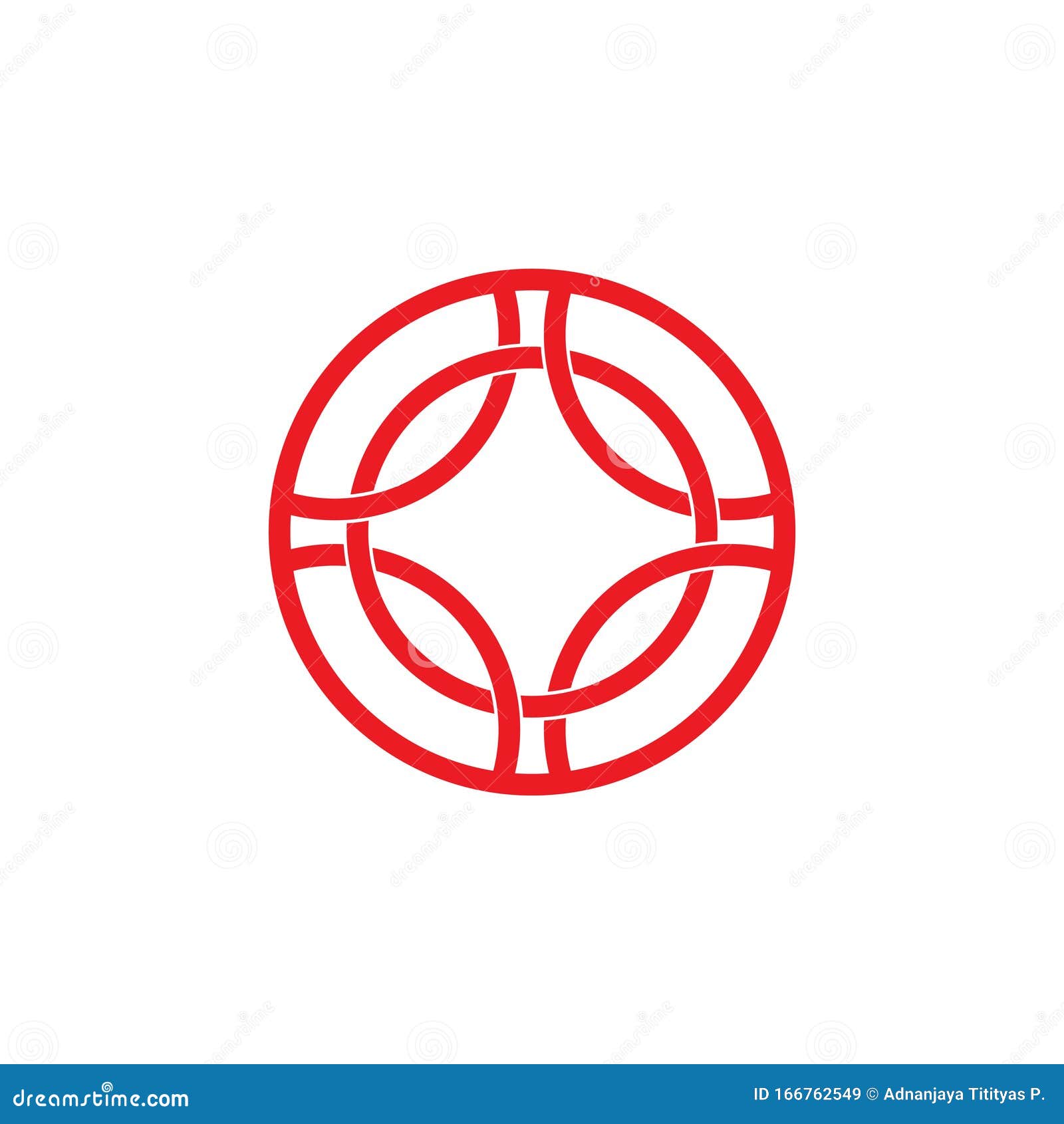 Circle Linked Overlapping Lines Symbol Logo Vector Stock Vector ...