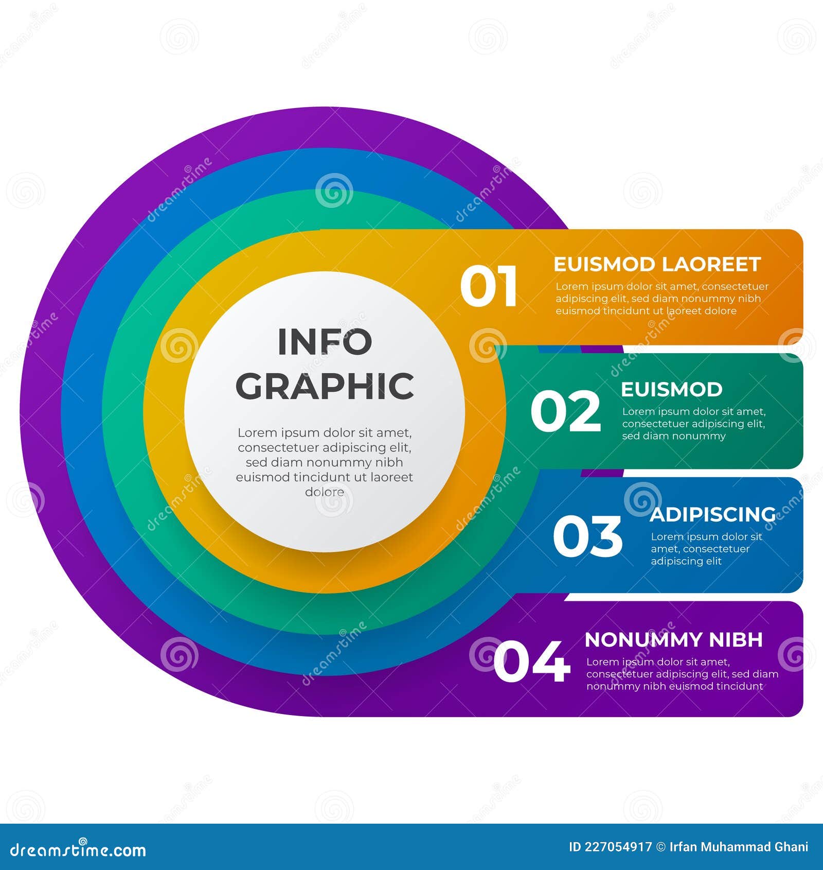 Circle List Infographic Element Template Vector, 4 Points Stock Vector ...