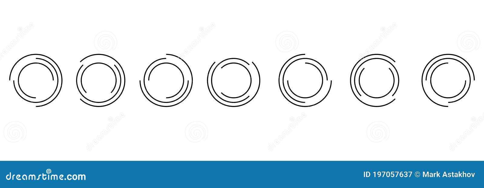 Circle Loading Line Set in Minimalistic Style, Vector Upload and ...