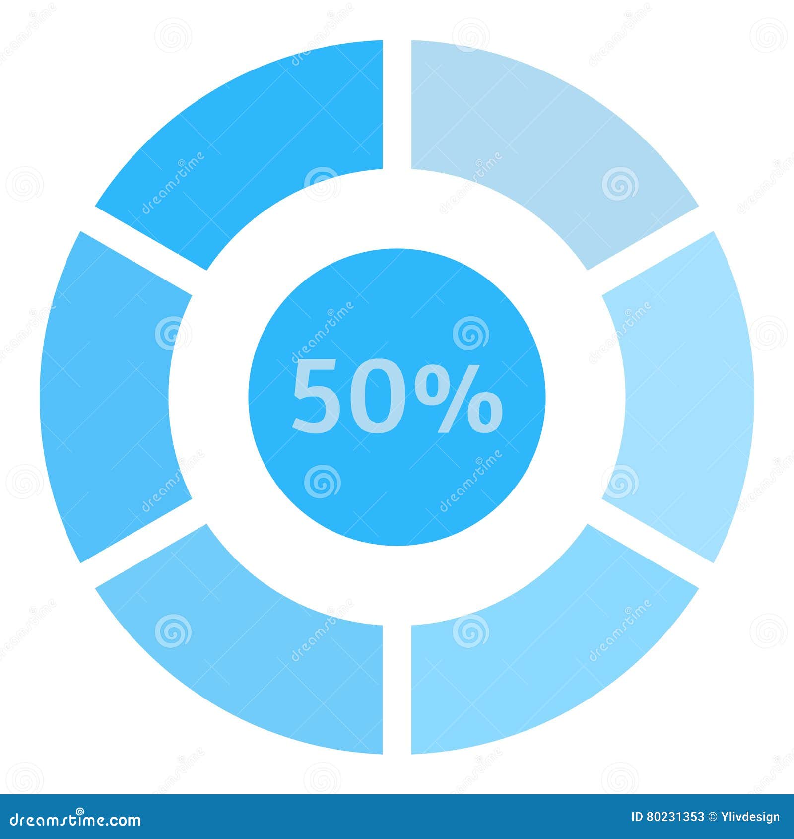 Circle Loading, 50 Percent Icon, Flat Style Stock Vector - Illustration ...