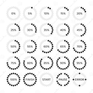 Dot round progress bar. stock vector. Illustration of circle - 123470524
