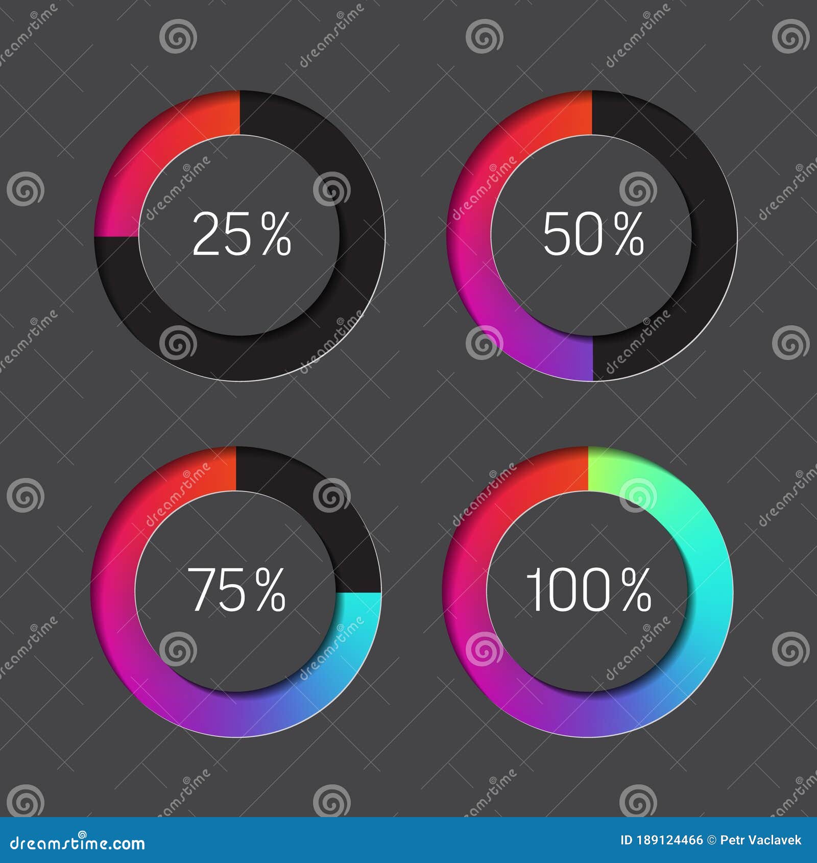 Circle Loading Progress Bars Dark Version Stock Vector - Illustration ... Circle Loading Progress Bars Dark Version Stock Vector - Illustration ...