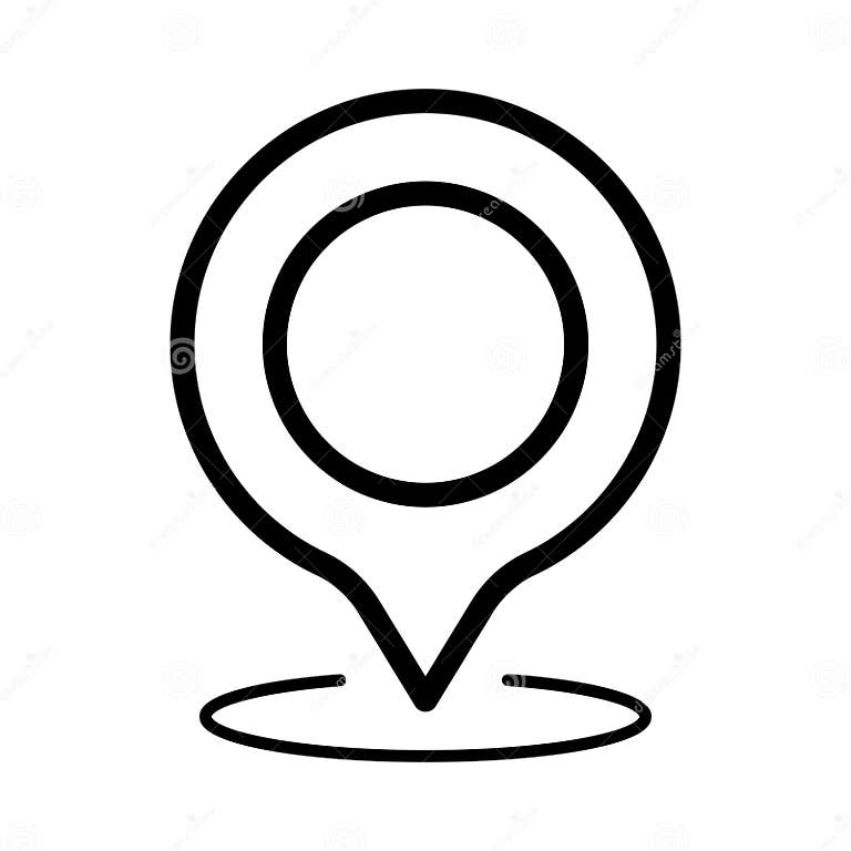 Circle Location Map Pin Icon Outline Illustration Stock Illustration ...