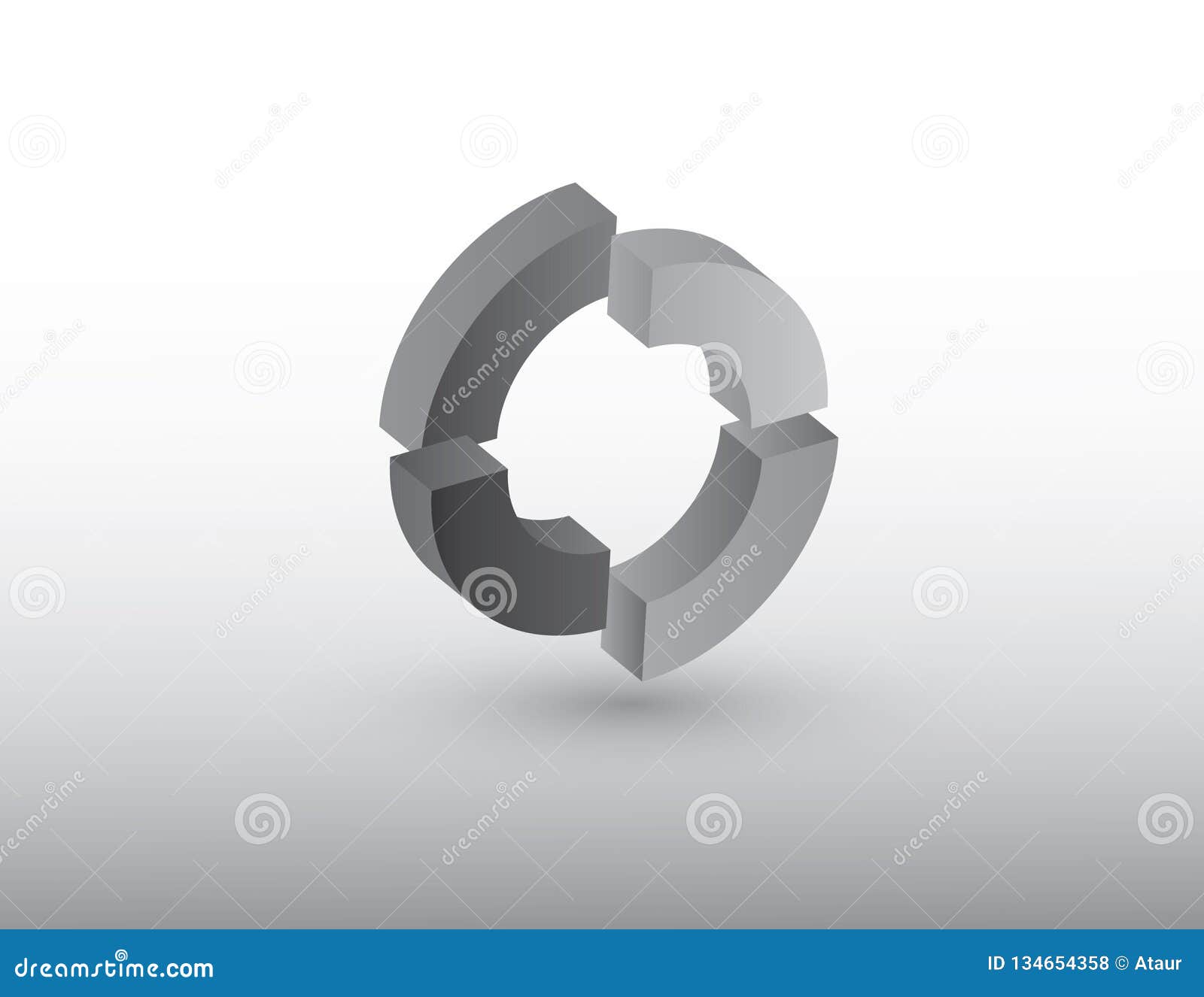 Circle Vector Logo Illustration Using Gray Color Meaning Rotation Or ...