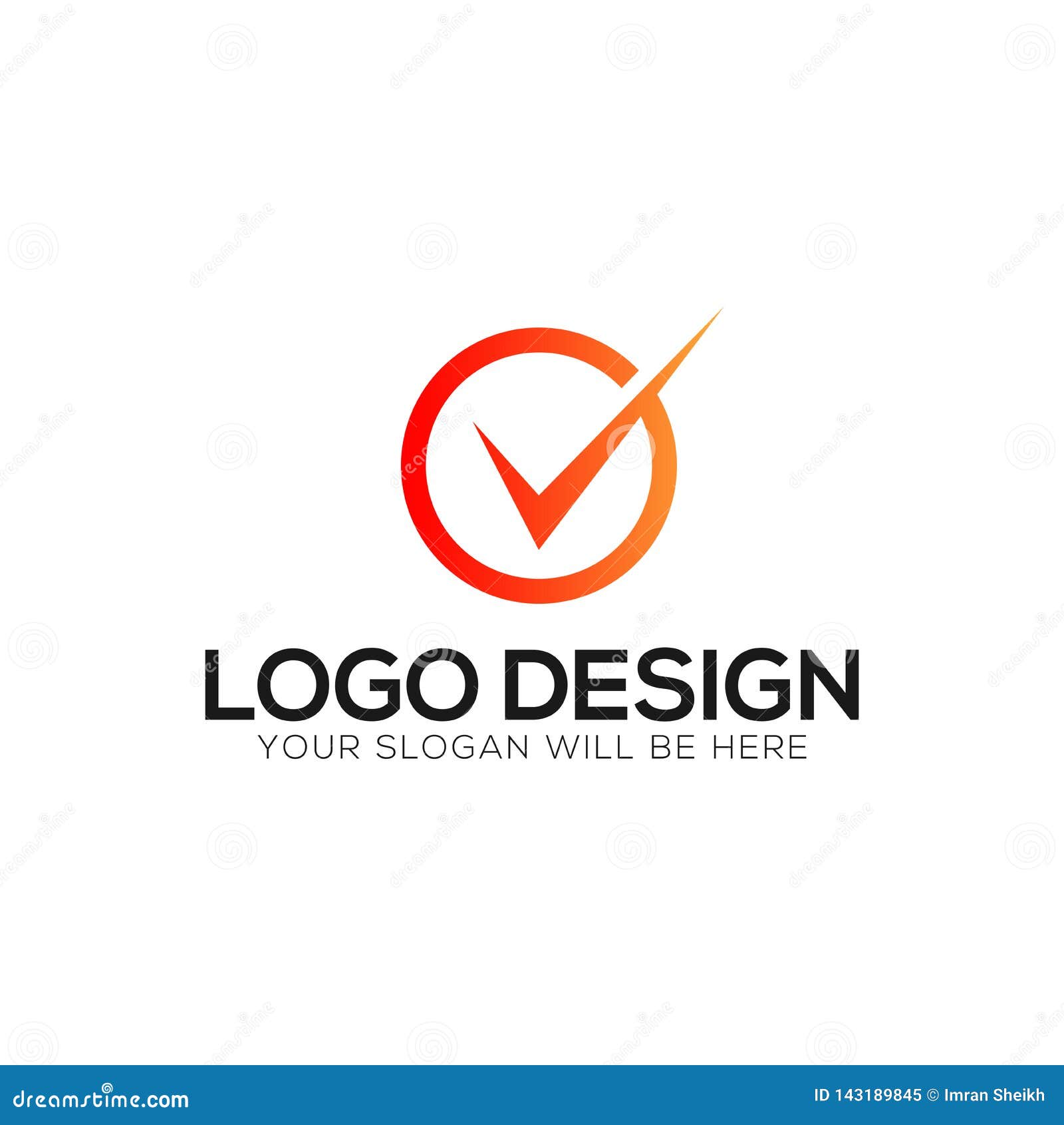 Circle Logo with Check Mark Stock Illustration - Illustration of select ...