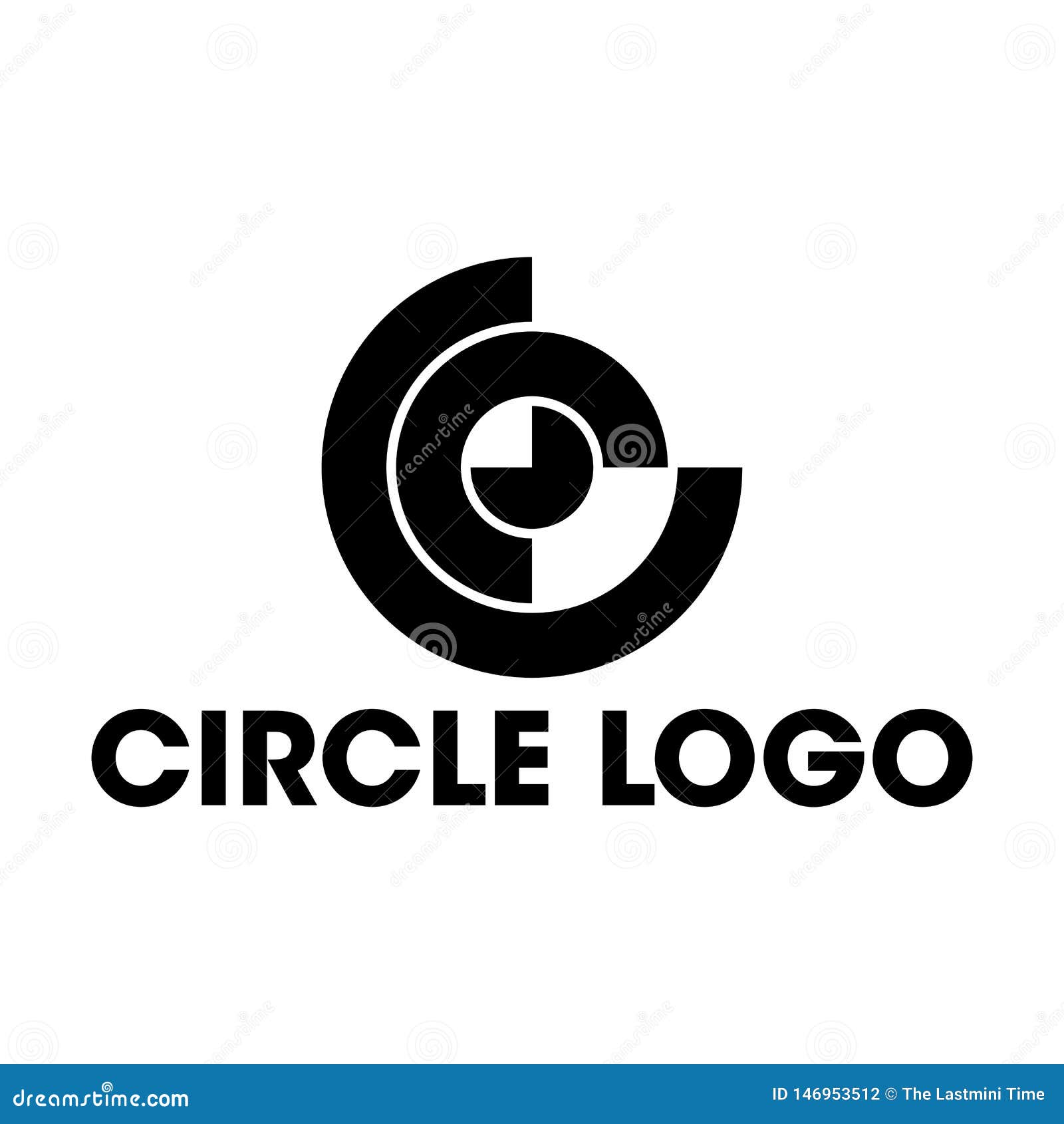 Circle Logo Concept Black and White Vector Stock Vector - Illustration ...