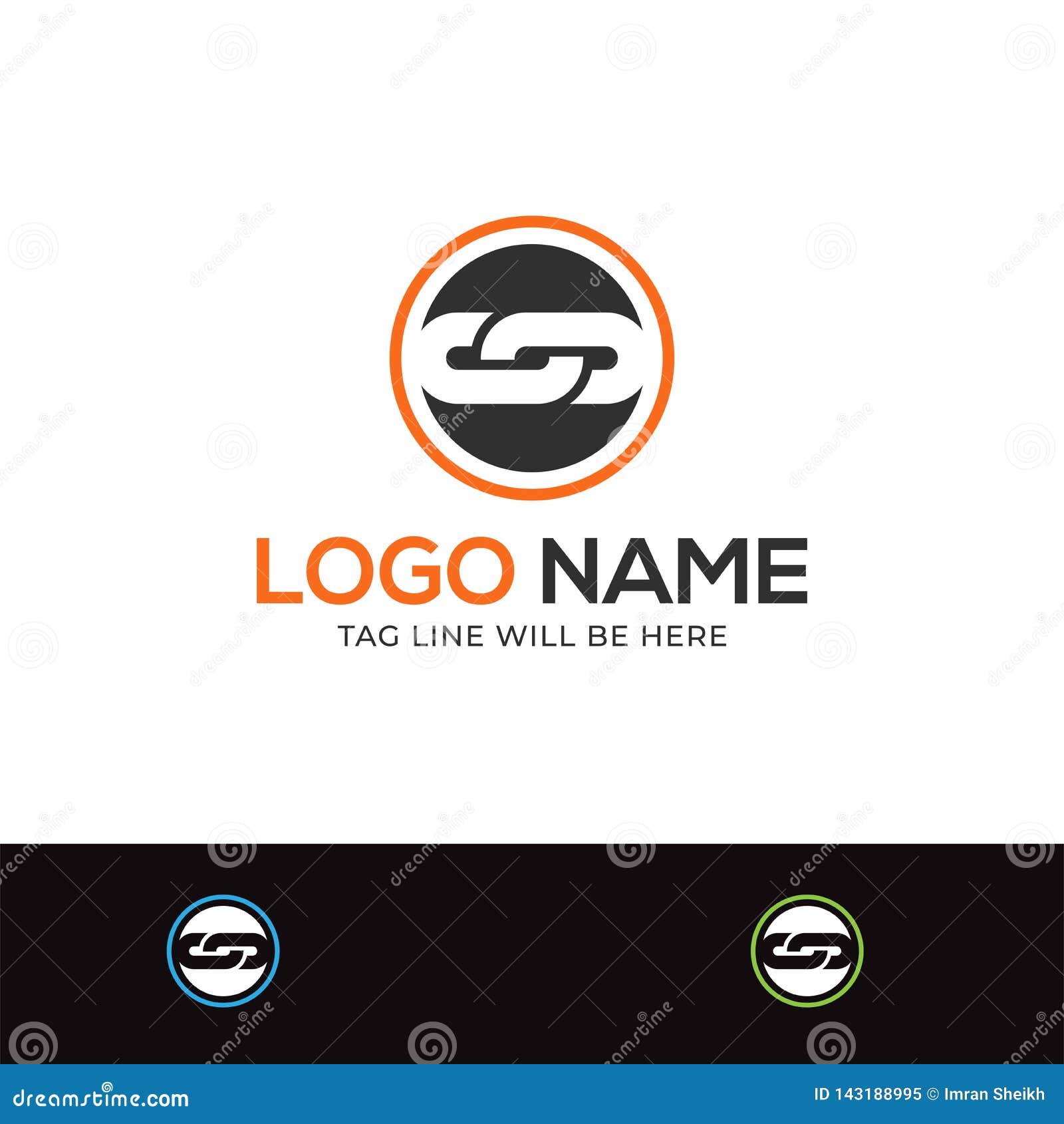 Circle Logo Design Template with Chain Stock Illustration ...