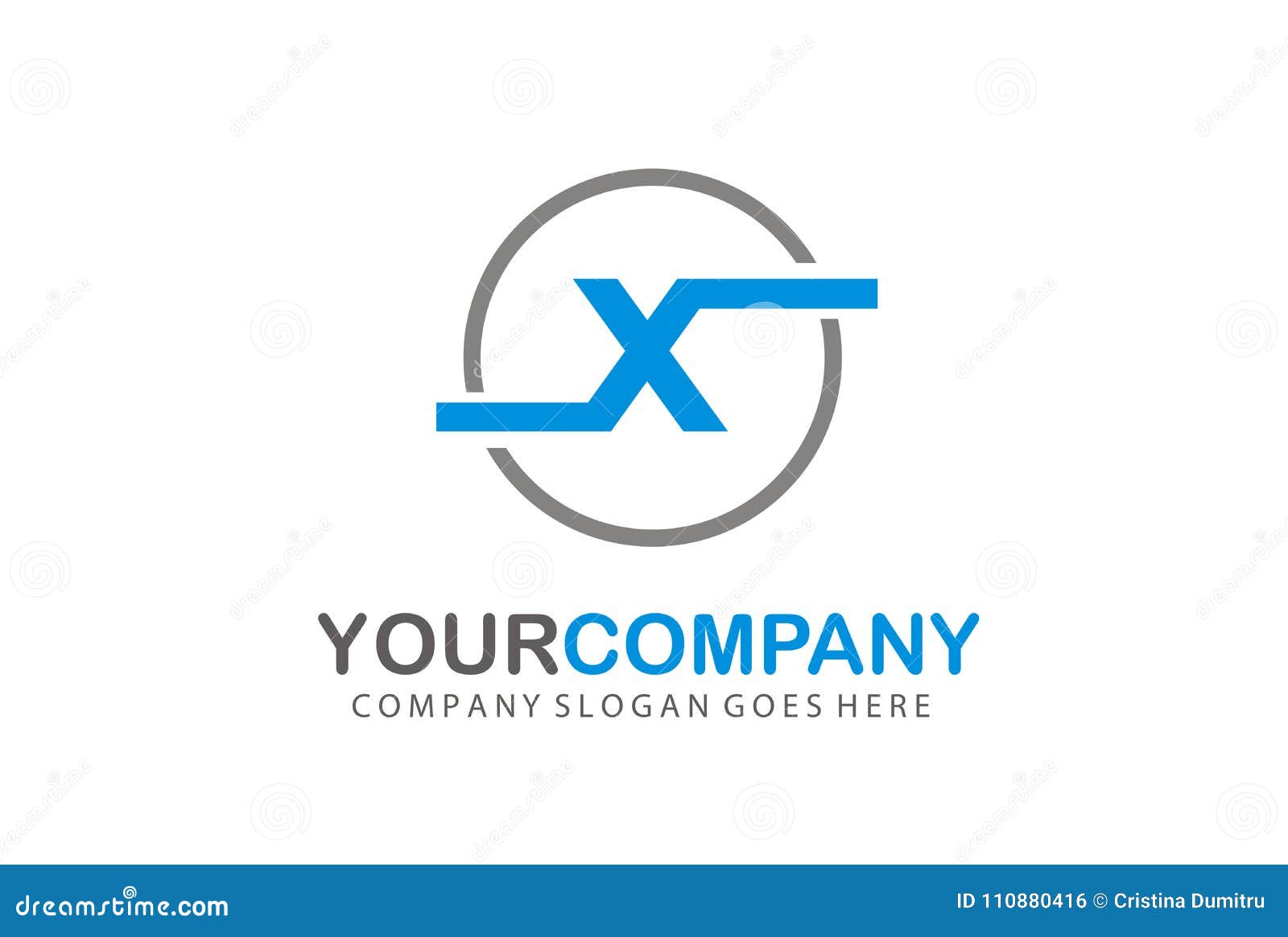Circle Logo Letter X Vector Design Stock Vector - Illustration of card ...