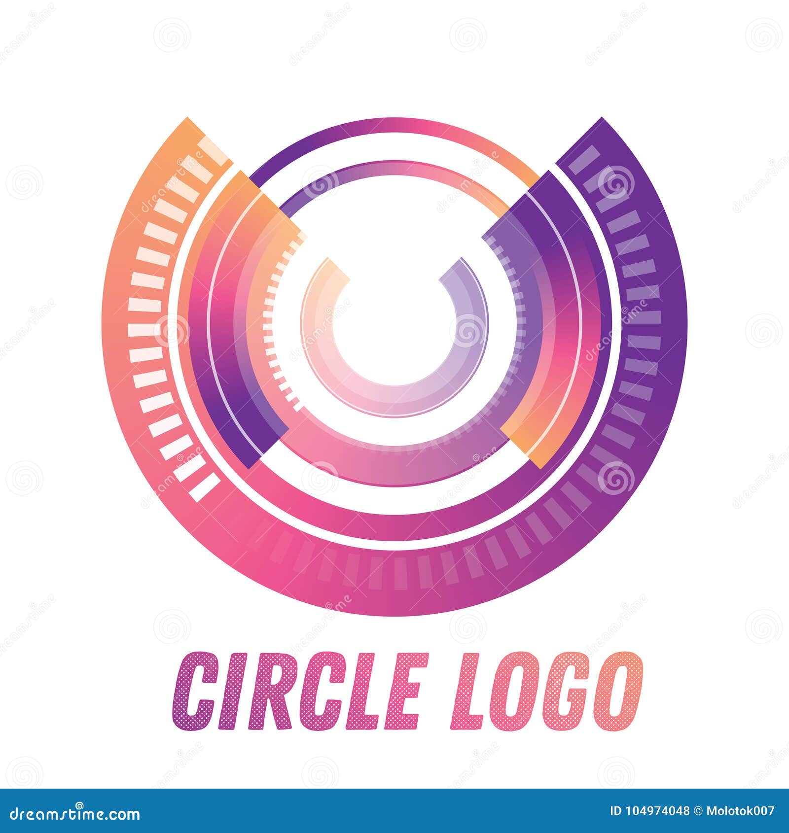 Circle Logo Shape Isolated on White. Stock Vector - Illustration of ...