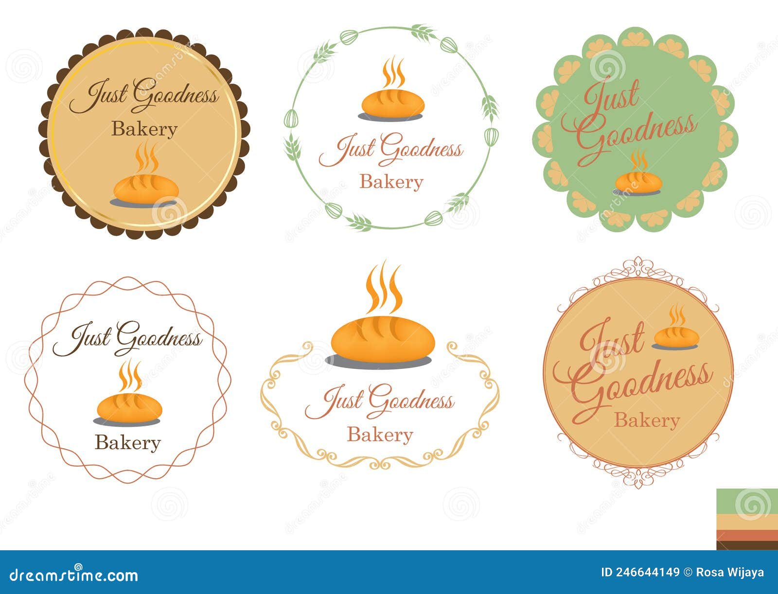 Circle Logo Template with Bakery Theme for Business and Personal Use ...