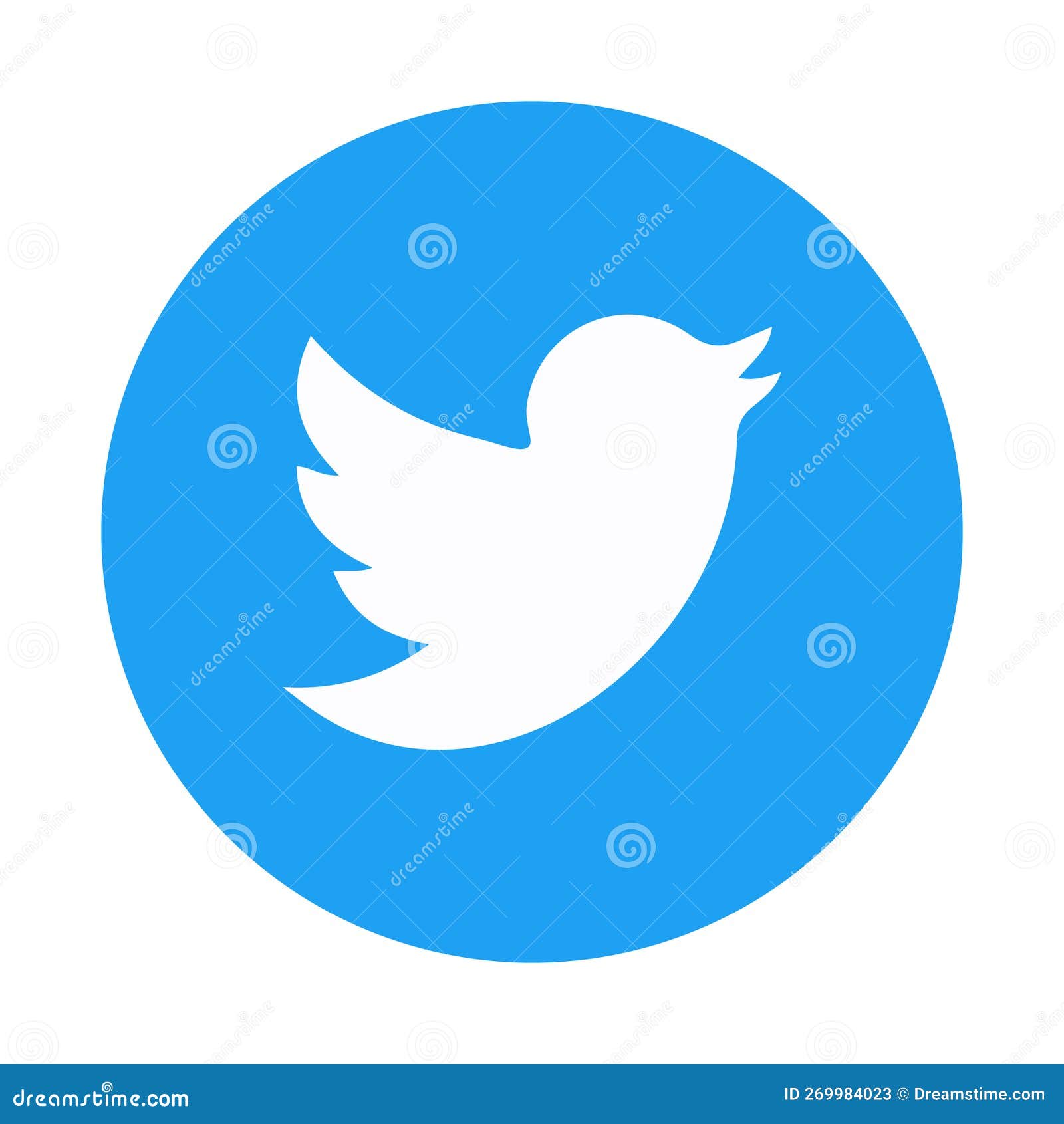 Circle logo of twitter editorial stock photo. Illustration of pictogram ...