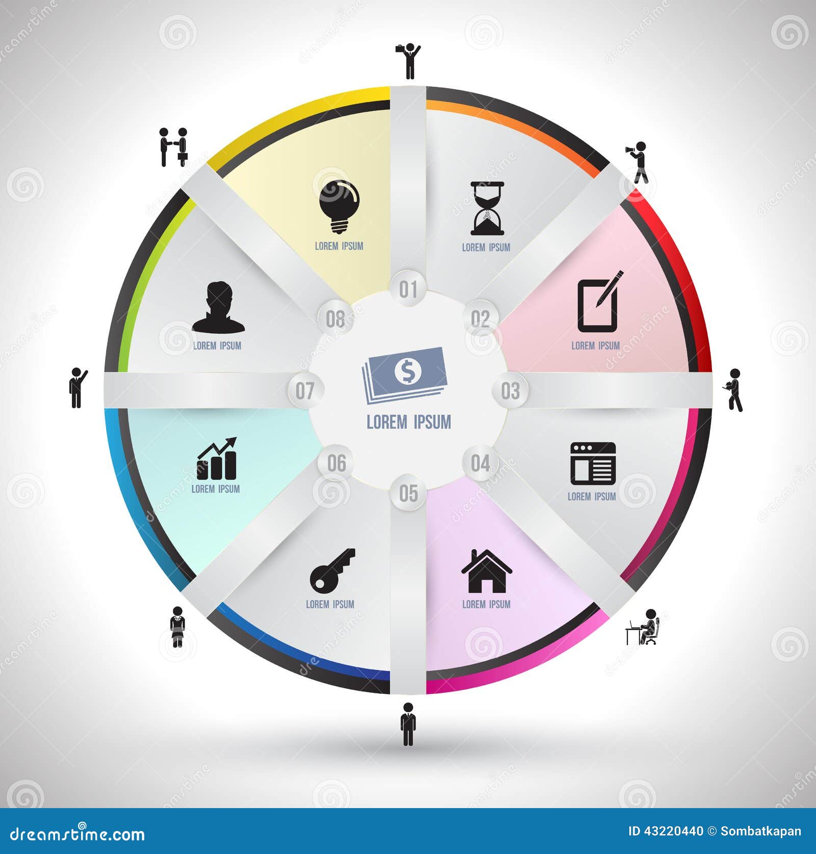 Circle loop with icons stock vector. Illustration of arrow - 43220440