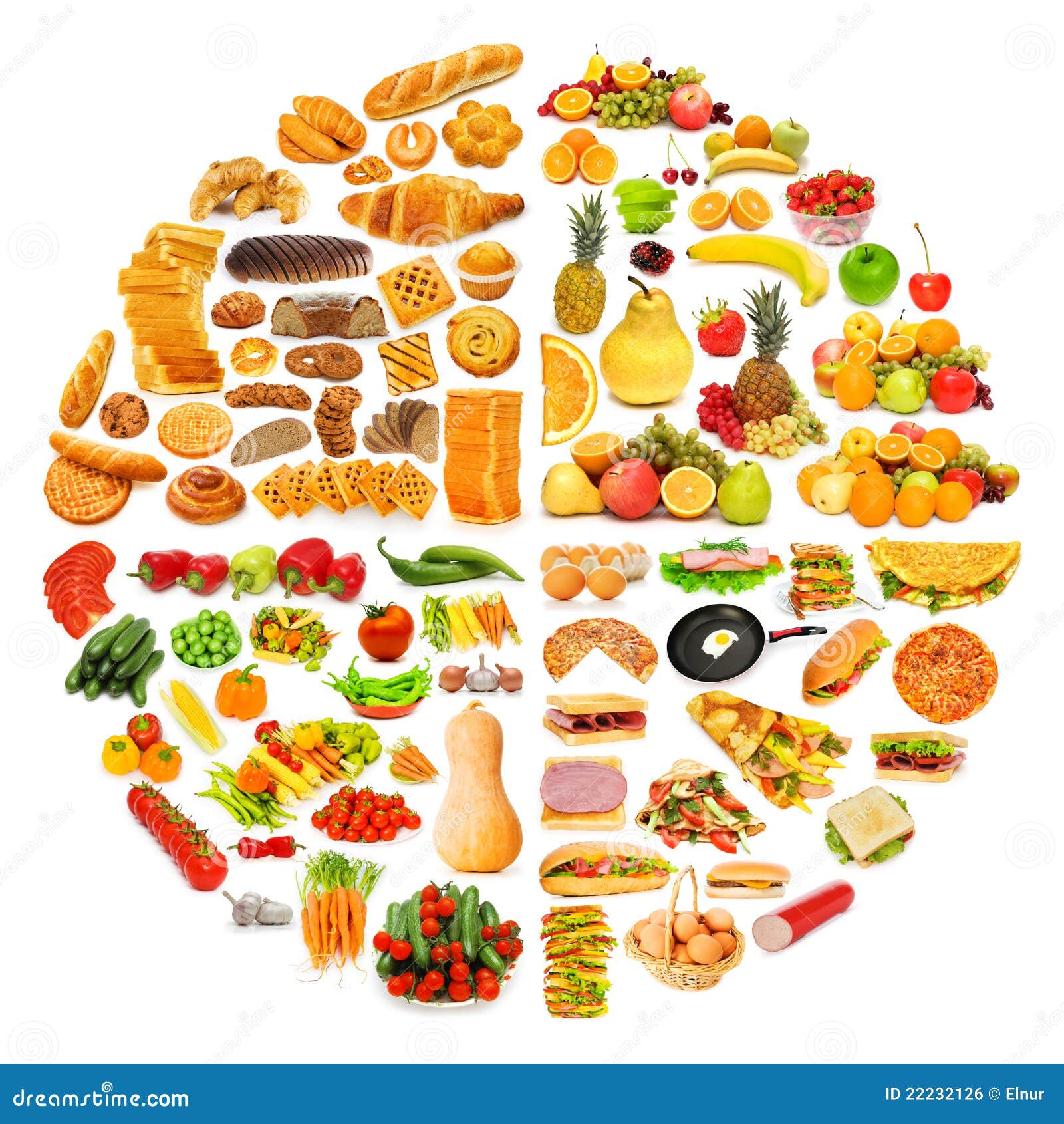 Circle with lots of items stock photo. Image of frutis - 22232126