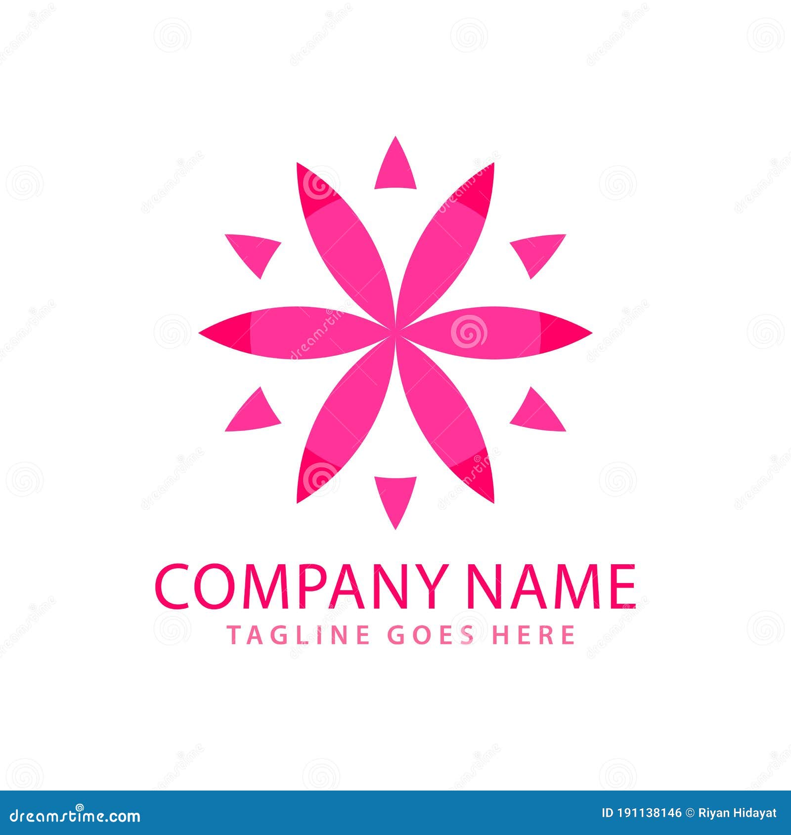 Circle Red Lotus Diamond Abstract Logo Cartoon Vector | CartoonDealer ...