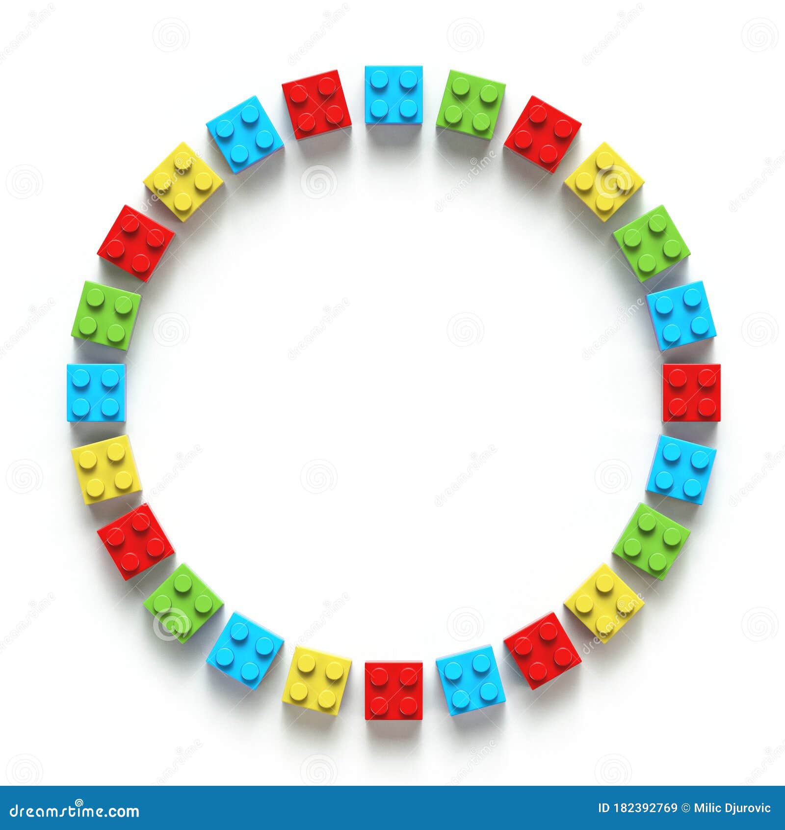 Circle Made of Colorful Toy Bricks 3D Stock Illustration - Illustration ...