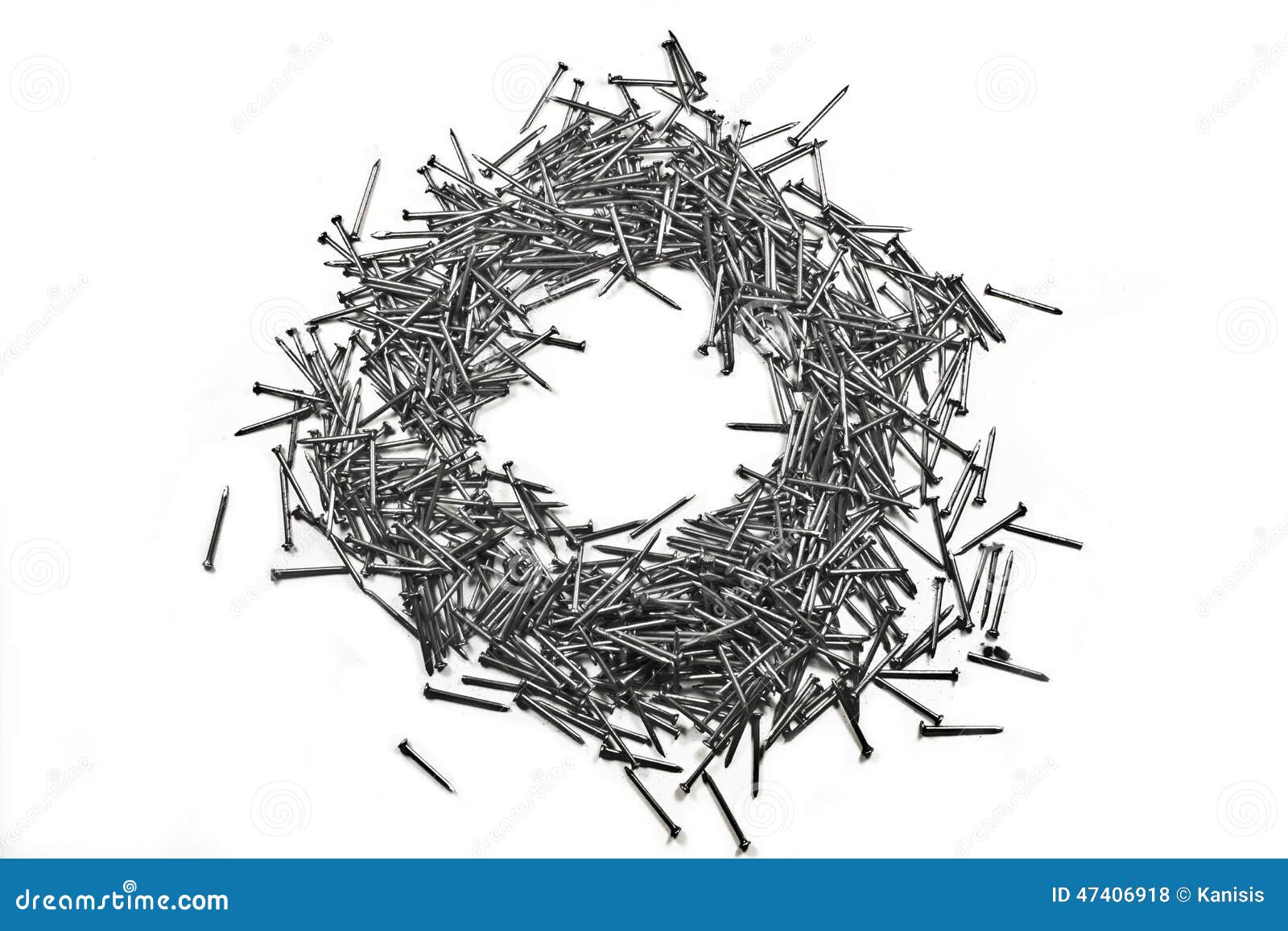 Circle made of iron nails stock photo. Image of creative - 47406918