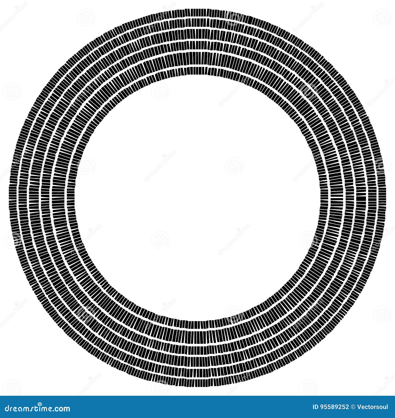 Circle Made of Rectangles. Irregular Circular Element Stock Vector ...