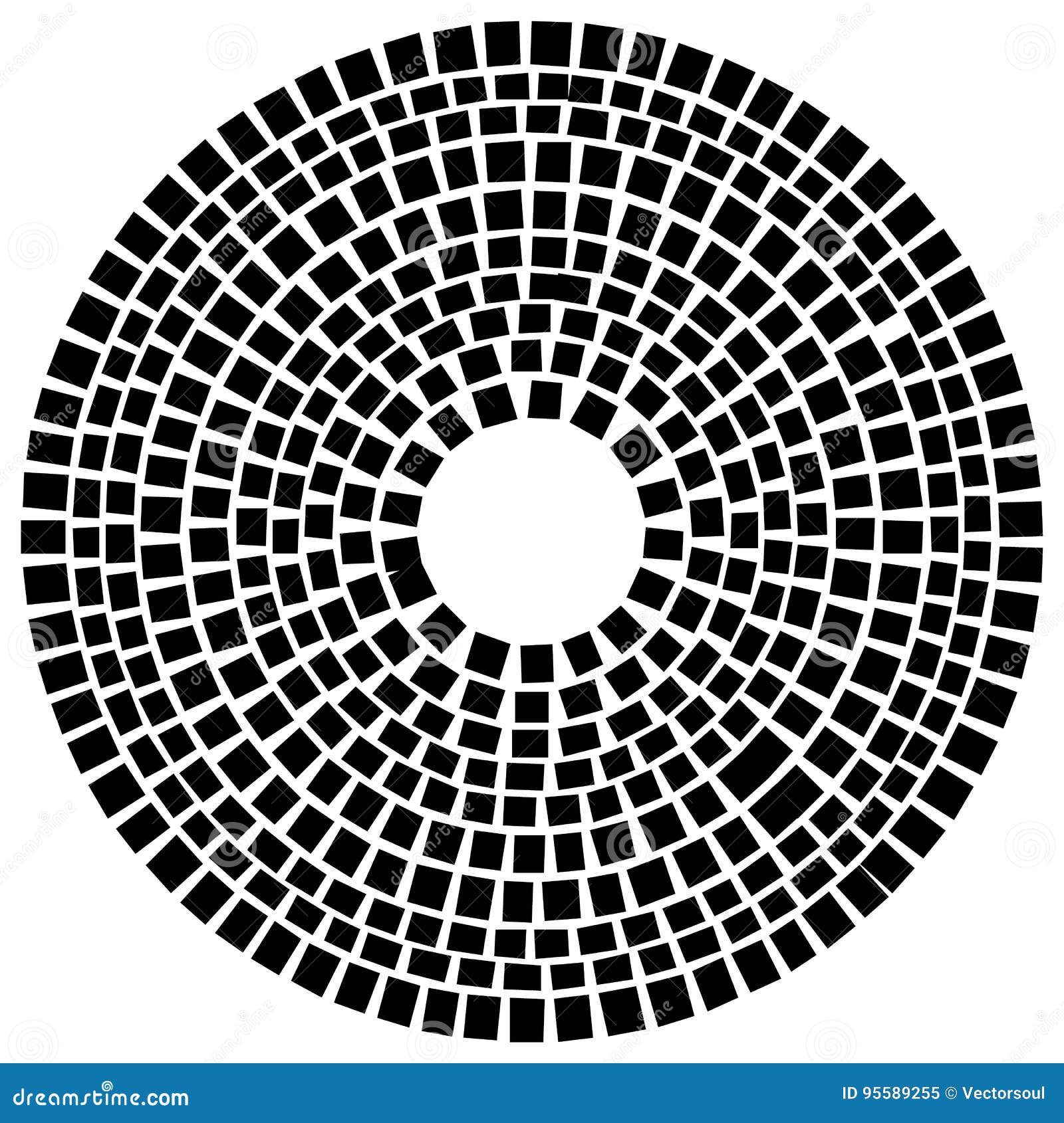 Circle Made of Rectangles. Irregular Circular Element Stock Vector ...
