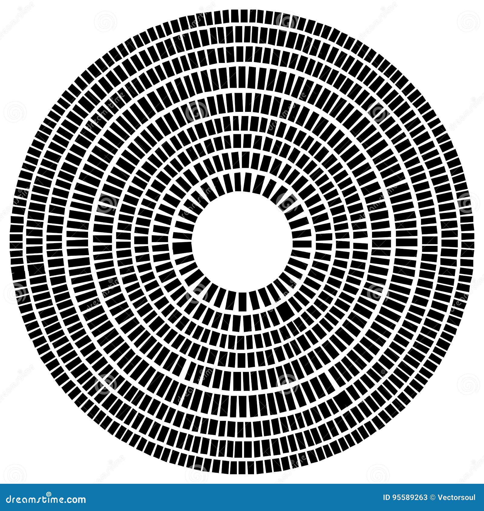 Circle Made of Rectangles. Irregular Circular Element Stock Vector ...