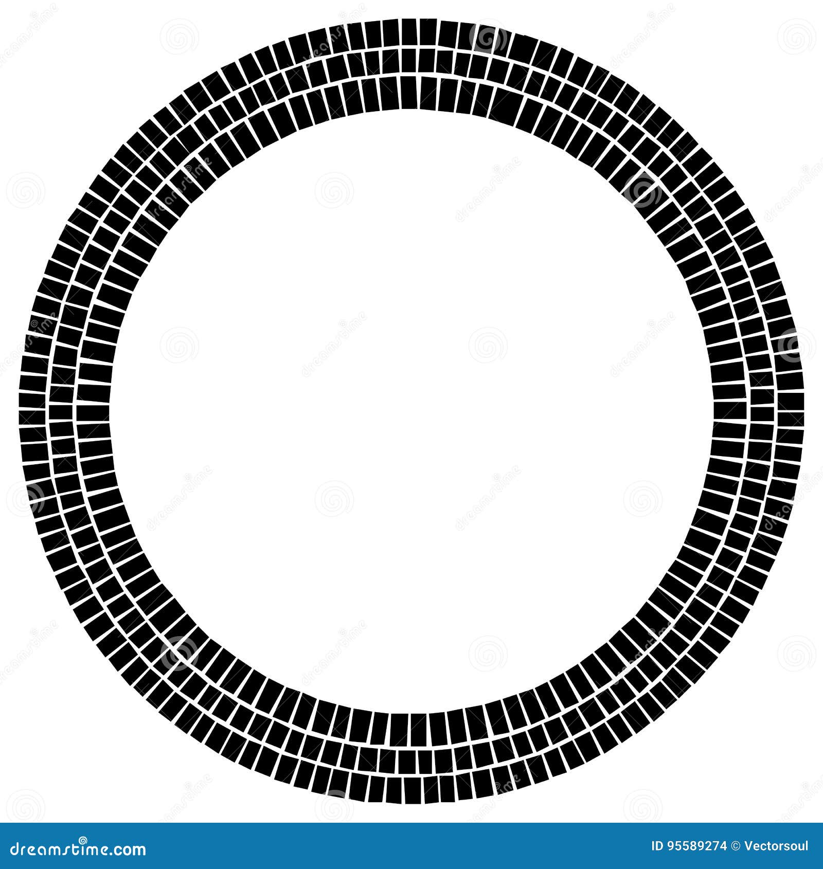 Circle Made of Rectangles. Irregular Circular Element Stock Vector ...