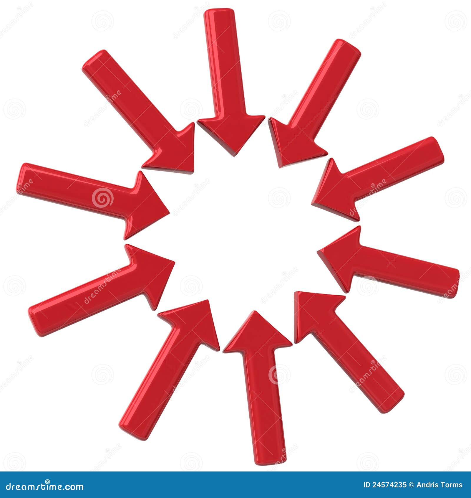 Circle Made of Red Arrows 3d Stock Illustration - Illustration of ...