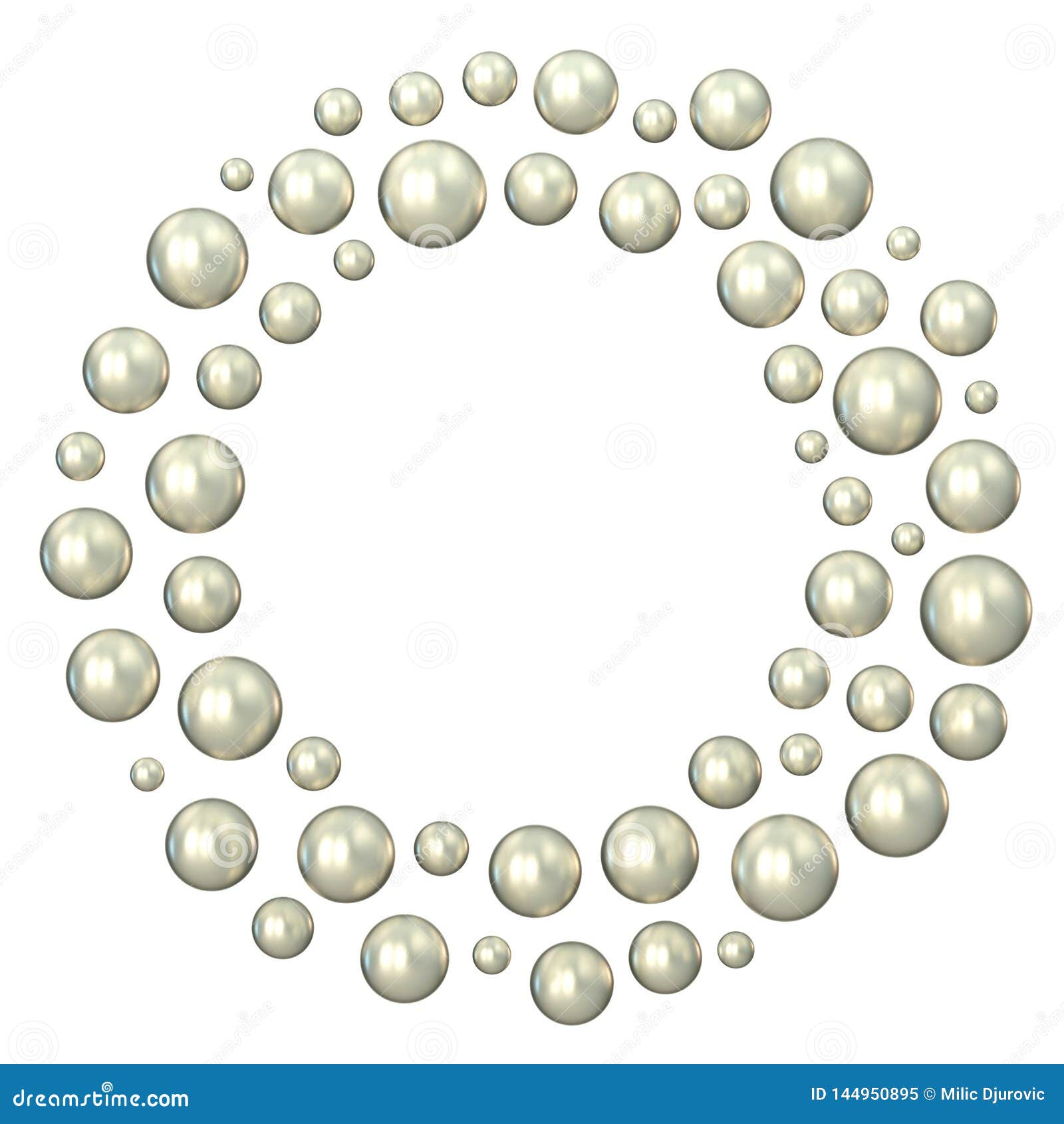 Circle Made of Scattered Pearls 3D Stock Illustration - Illustration of ...