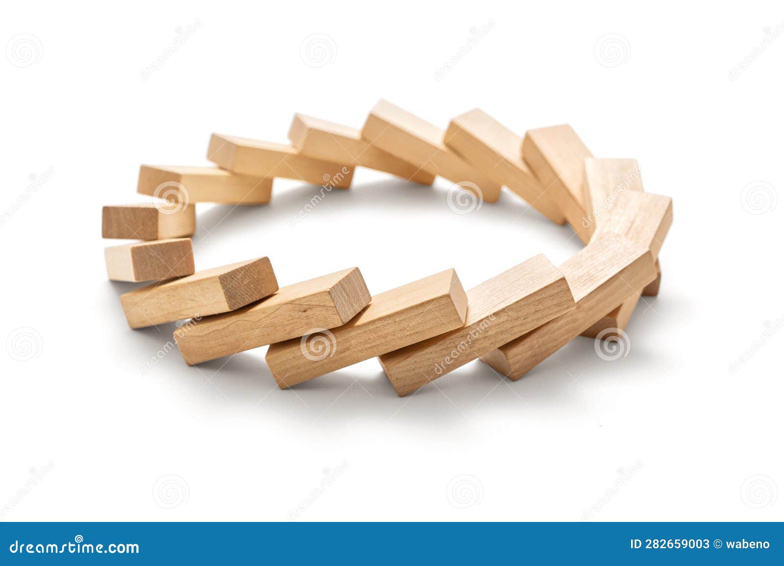 Circle Made of Toppled Wooden Blocks Stock Image - Image of balance ...