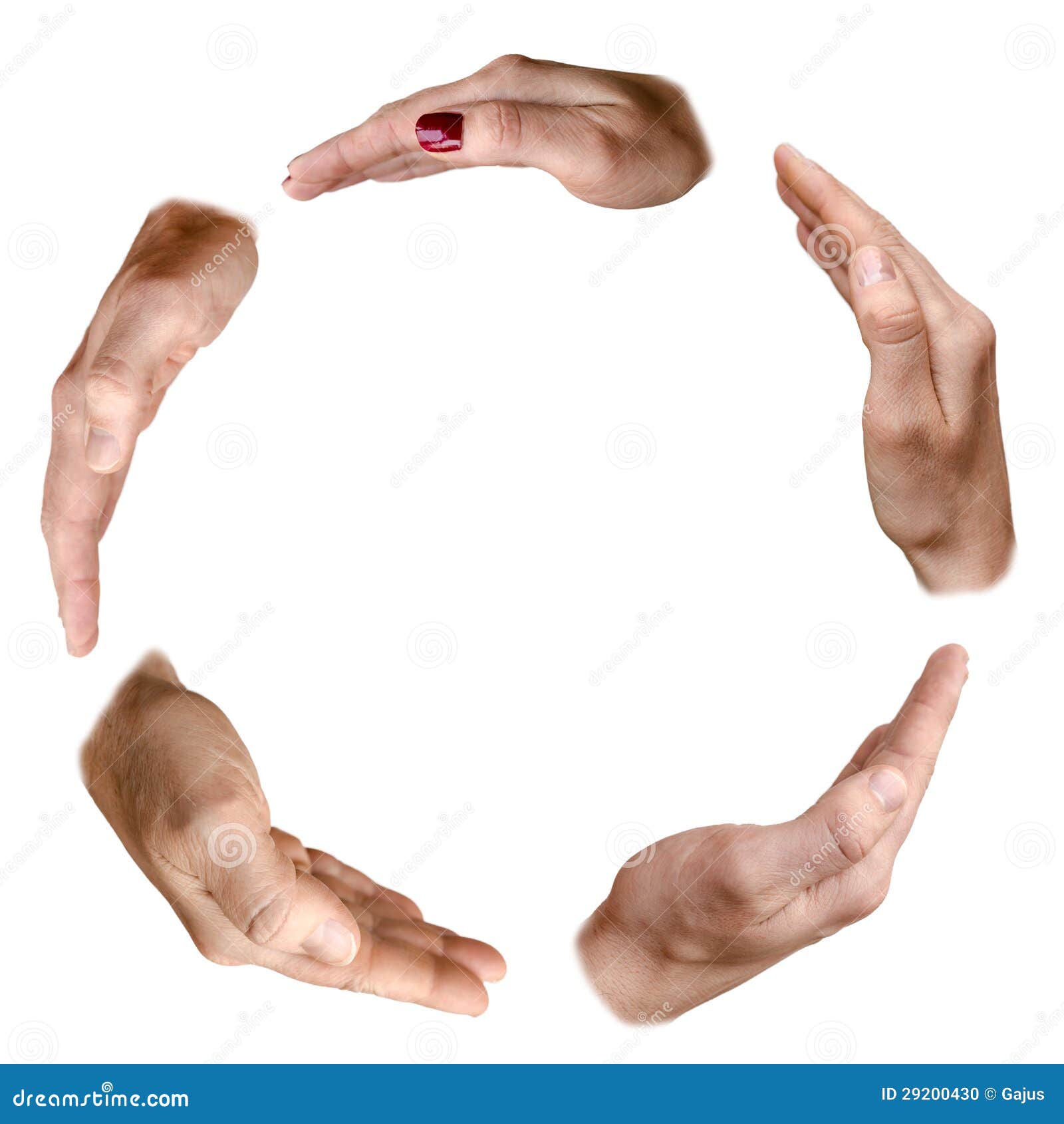 Circle Made of Various Female and Male Hands Stock Photo - Image of ...