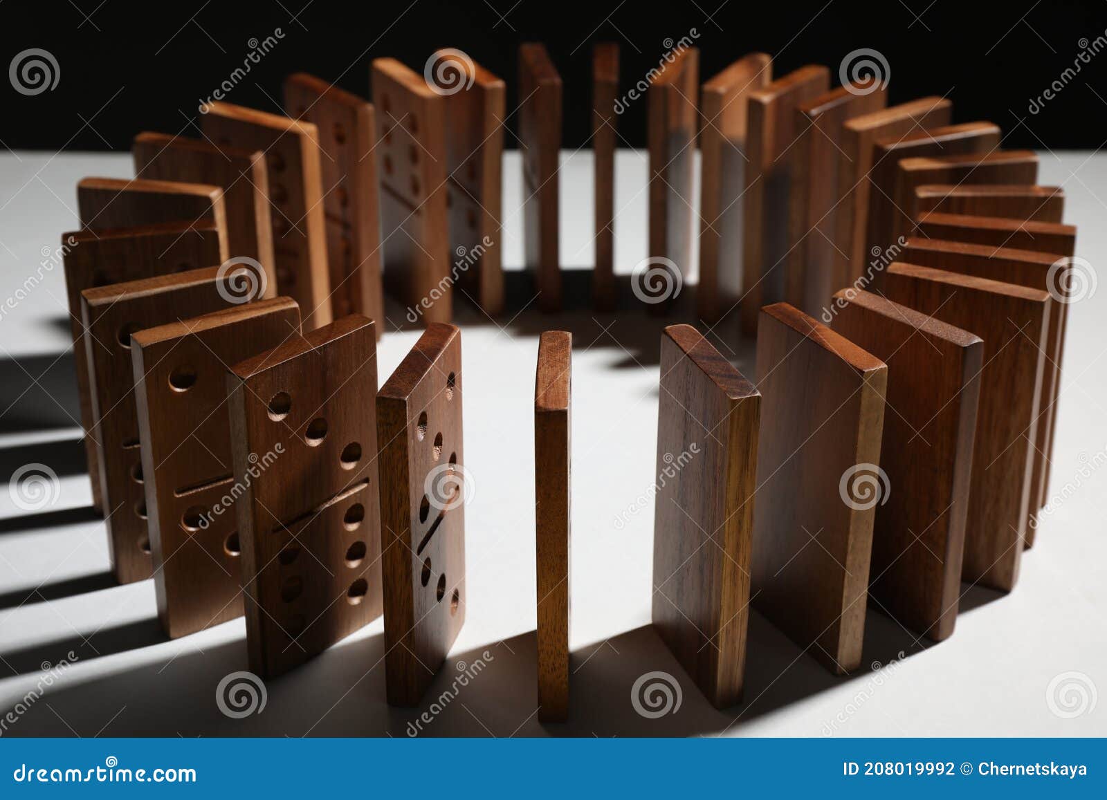 Circle Made of Wooden Domino Tiles on Light Background Stock Photo ...