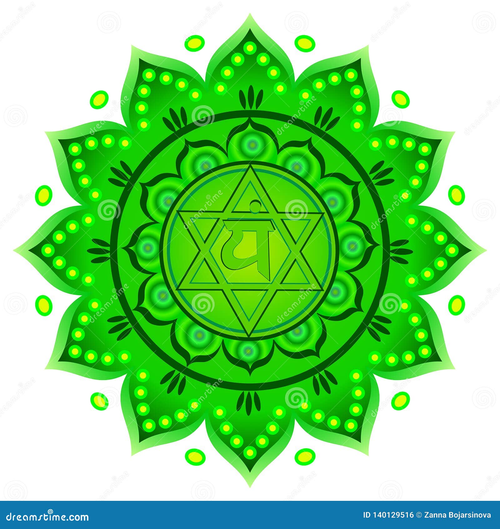 Circle Mandala Pattern. Anahata Chakra Stock Vector - Illustration of ...