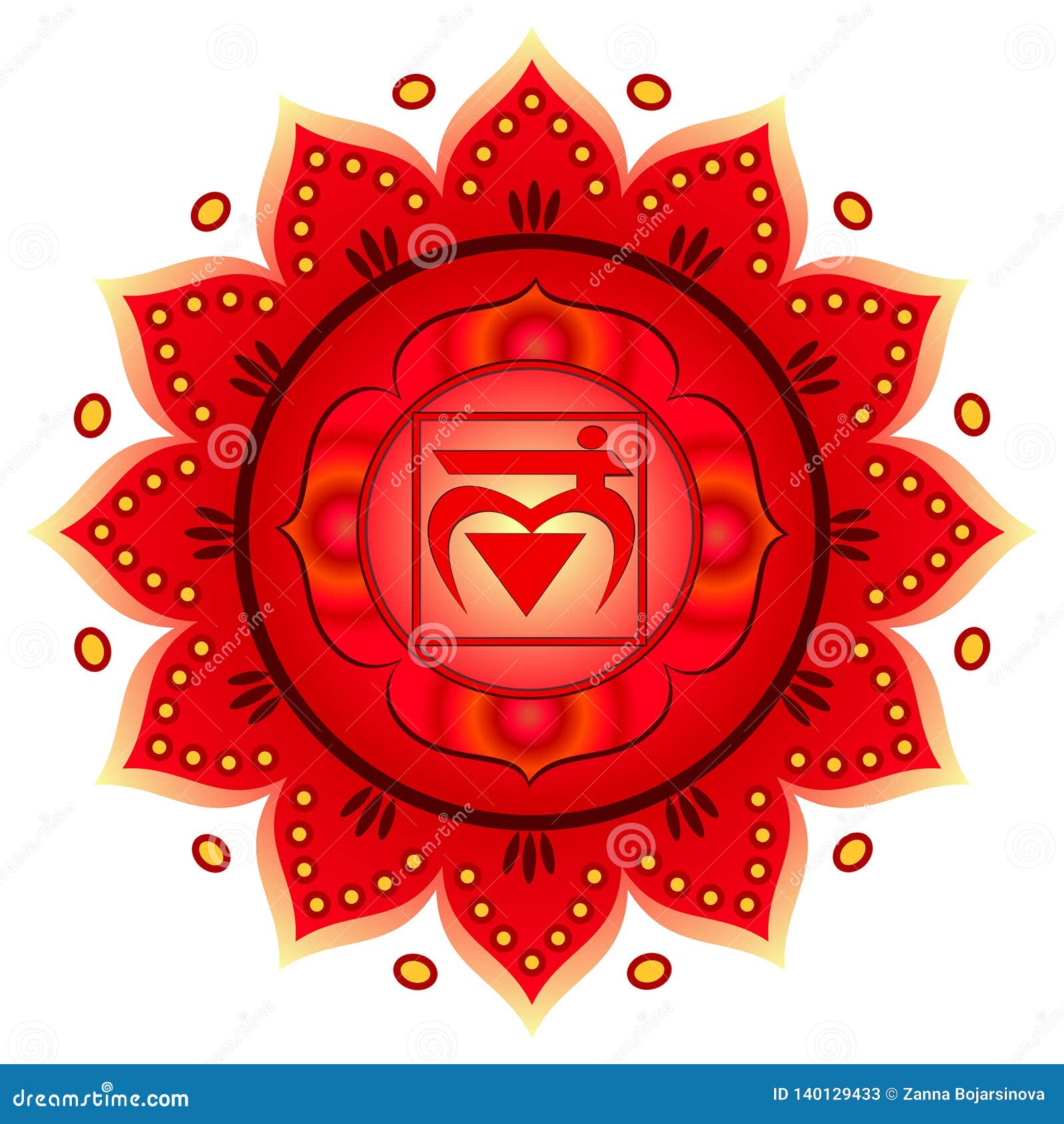 Circle Mandala Pattern. Muladhara Chakra Stock Vector - Illustration of ...