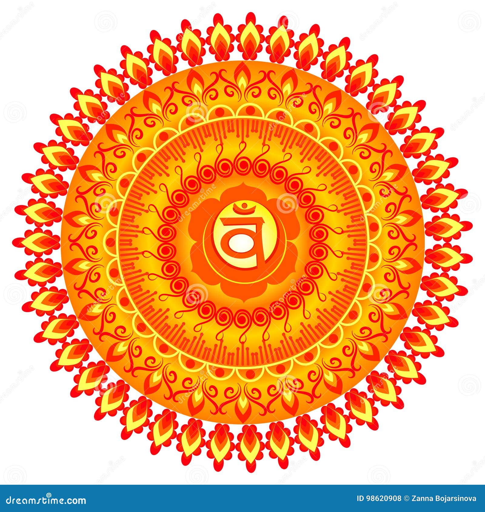 Swadhisthana Chakra Seamless Pattern. Vector Esoteric Background ...