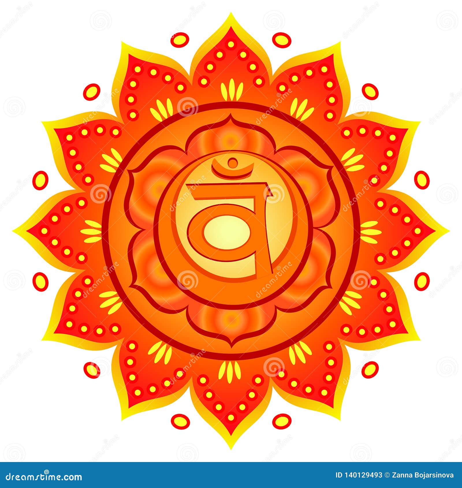 Circle Mandala Pattern. Swadhisthana Chakra Stock Vector - Illustration ...