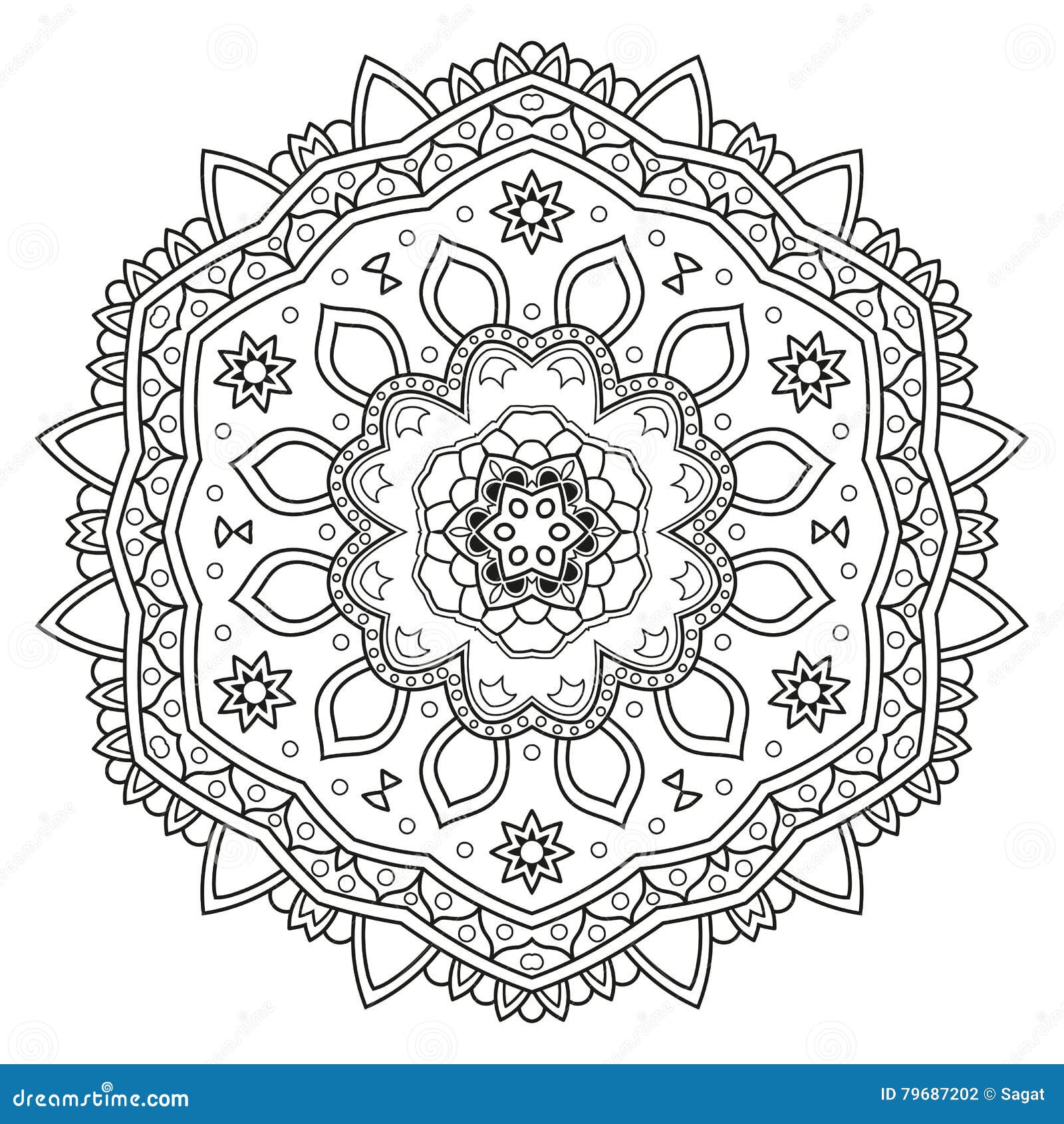 Circle mandala pattern. stock vector. Illustration of abstract - 79687202