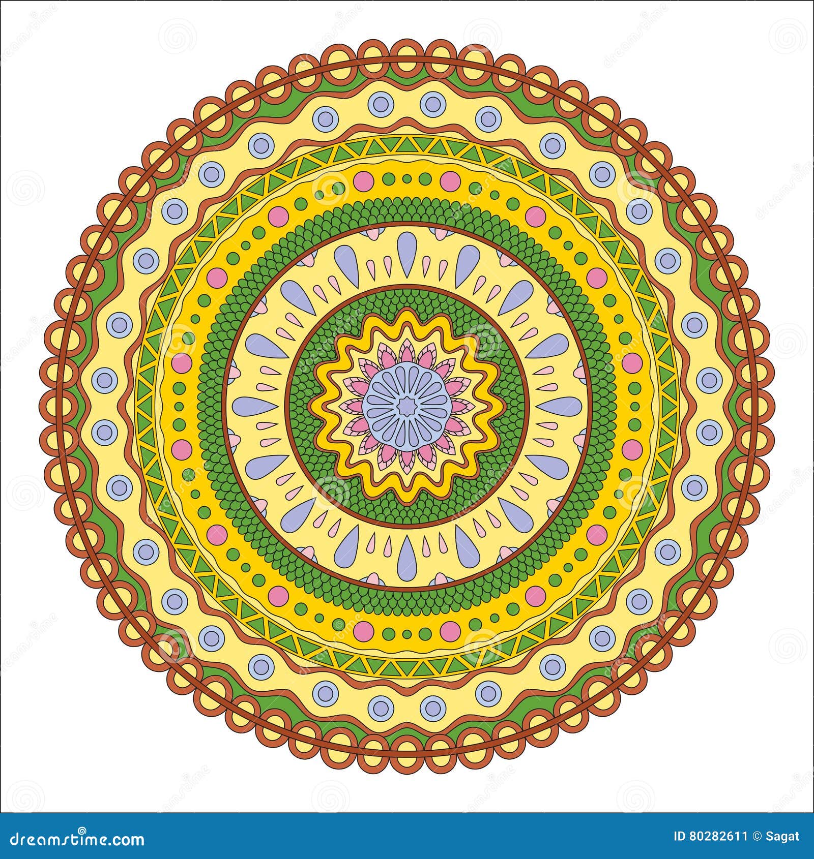 Circle mandala pattern stock vector. Illustration of drawing - 80282611