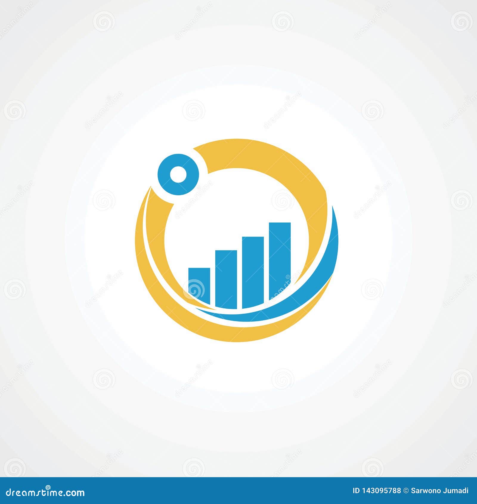 Circle Market with Blue Graphics Logo Vector, Icon, Element, and ...