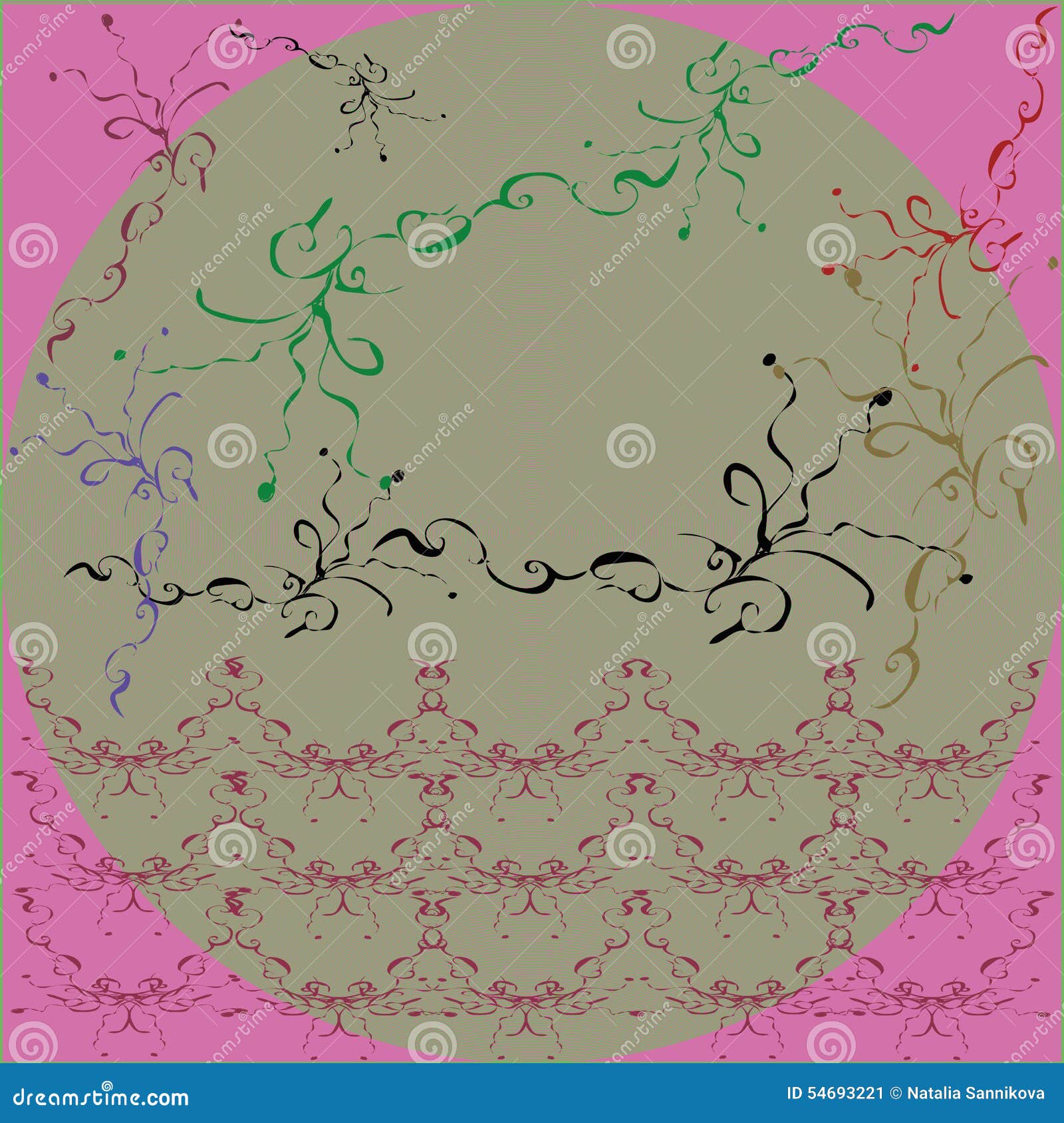 Circle Matt Colors with Patterns on a Black Stock Illustration ...