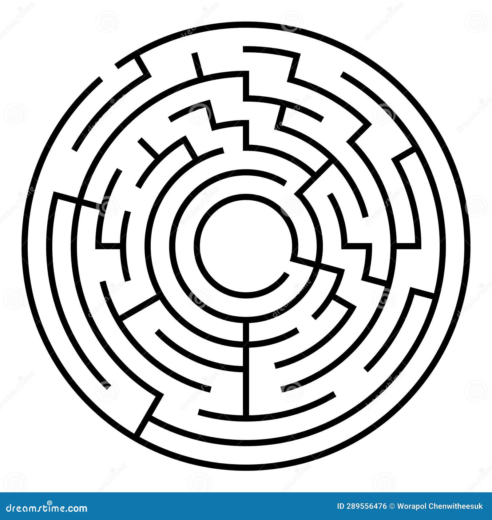Circle Maze Puzzle Game for Kids ,Labyrinth Vector on White. Stock ...