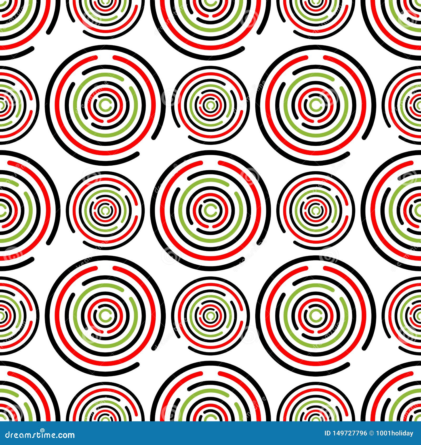 Circle Maze Colorful Seamless Pattern on White Background Stock Vector ...