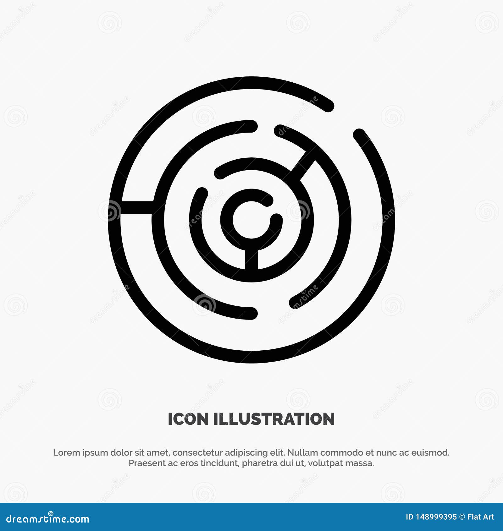 Circle, Circle Maze, Labyrinth, Maze Line Icon Vector Stock Vector - Illustration of search ...